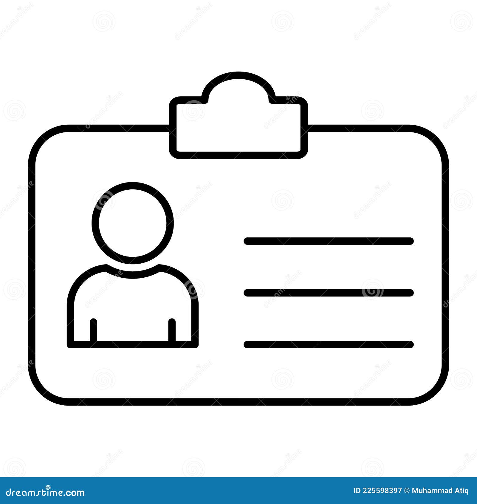 Vector Id Card Outline Icon Design Stock Vector - Illustration of line ...