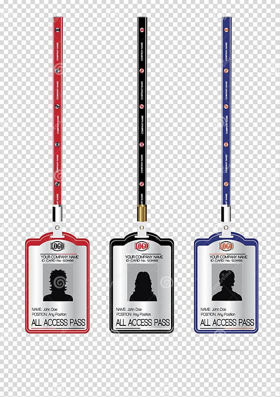 Vector ID pass cards set stock vector. Illustration of name - 34780667