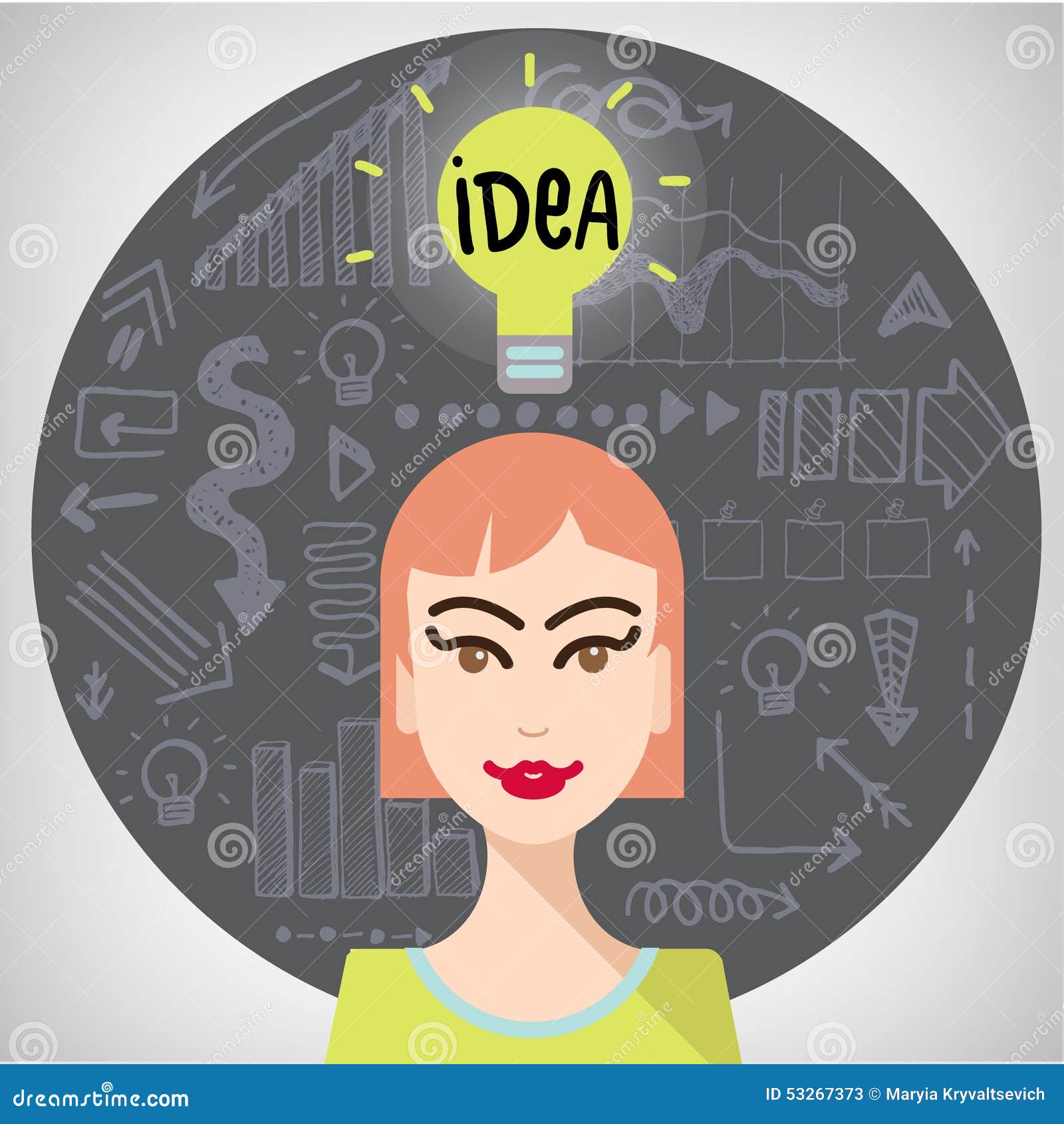 Vector idea illustration stock vector. Illustration of genius - 53267373