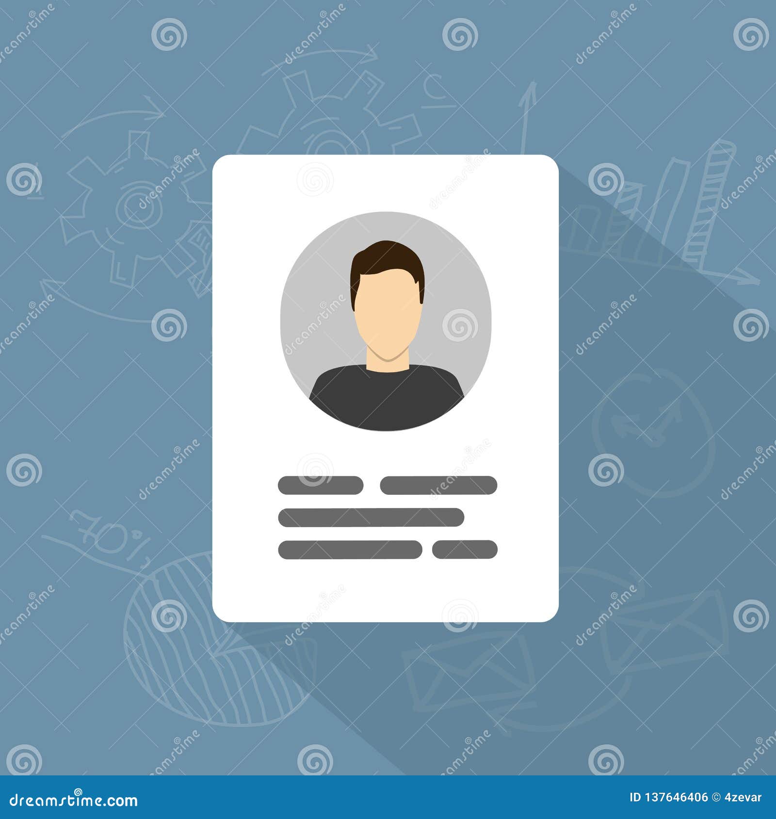 Vector Identification Card Icon. Personal Info Data Icon Flat Stock ...