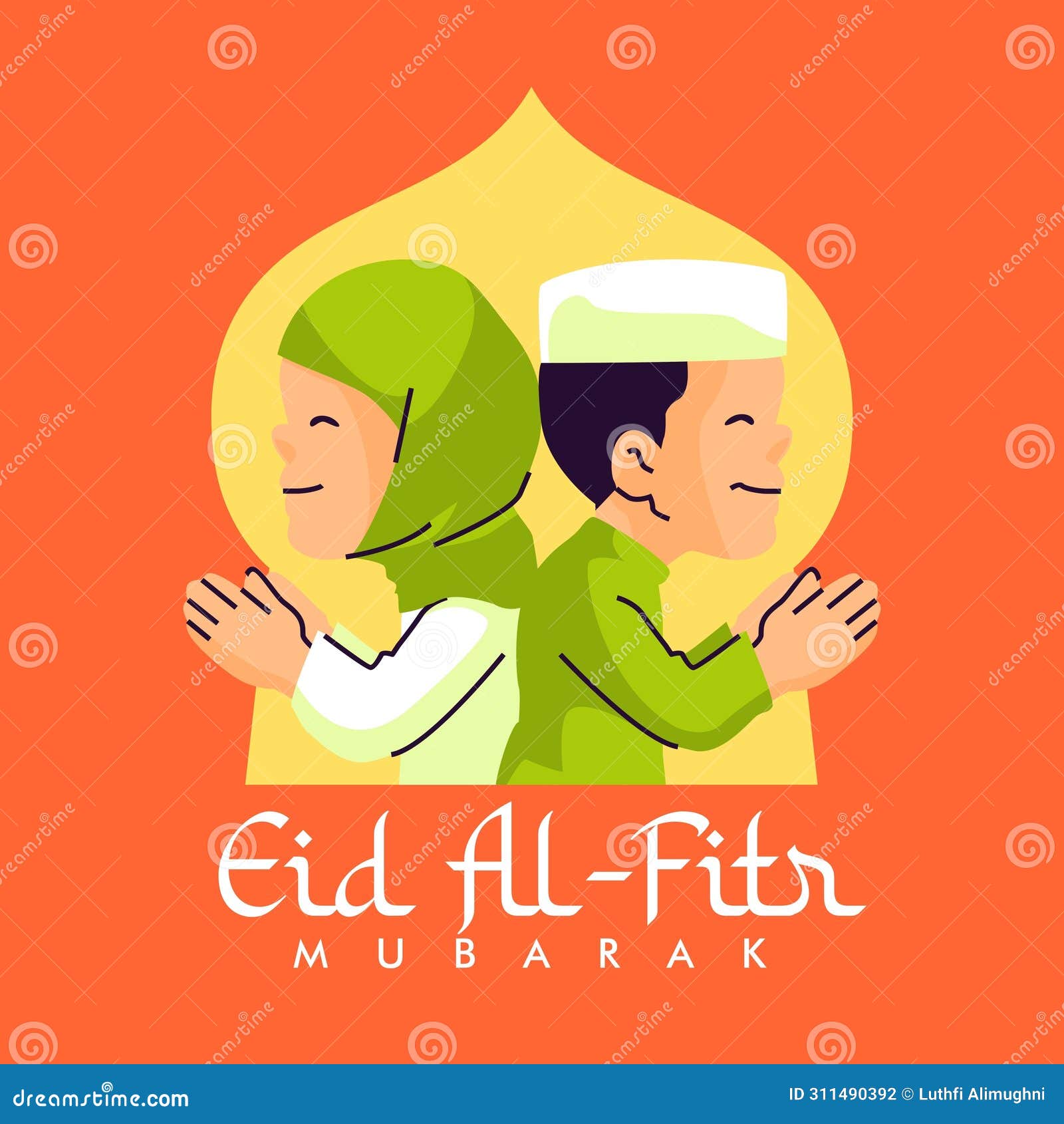 Vector Idul Fitri Illustration Template Stock Vector - Illustration of ...