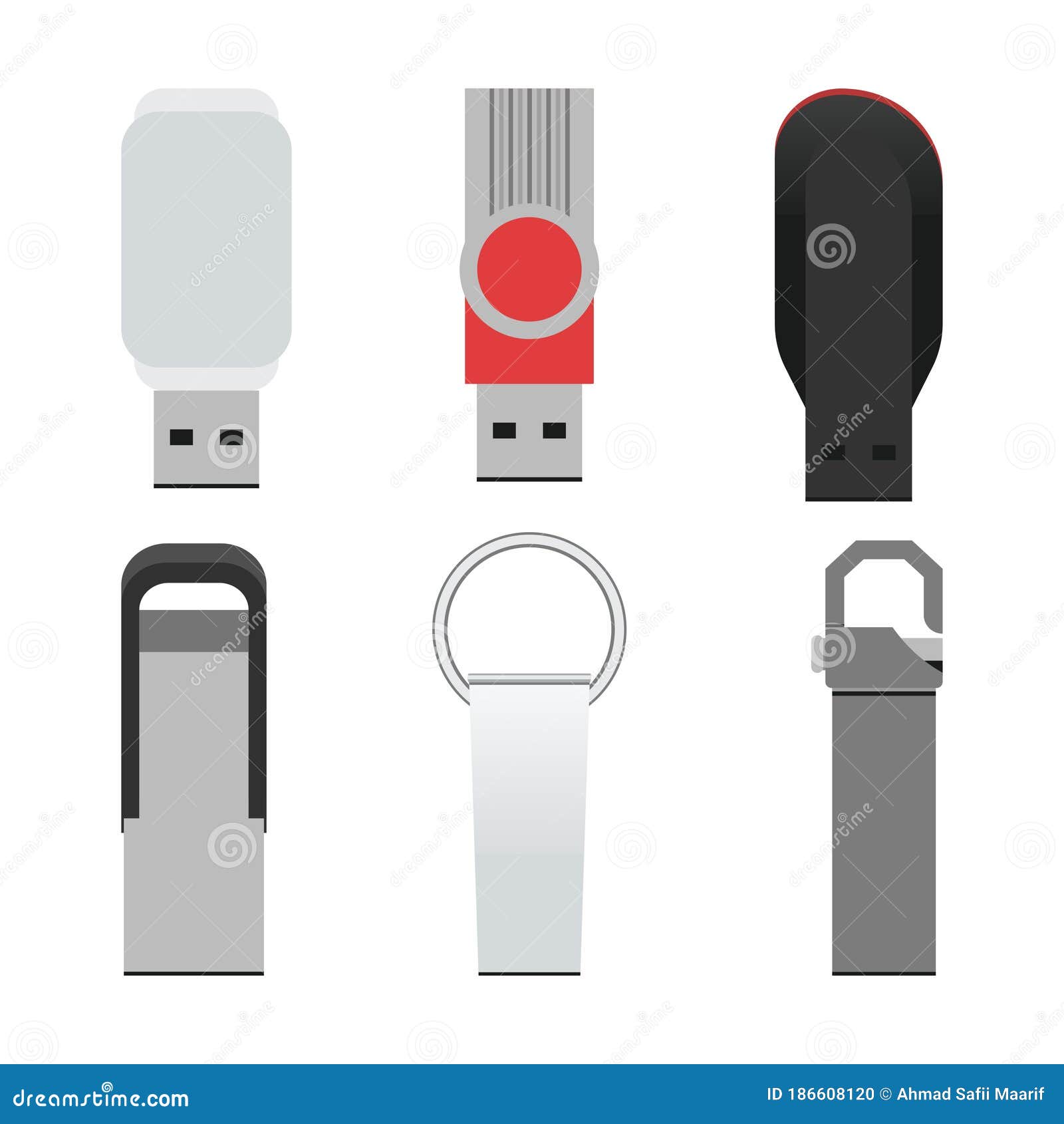 Vector Iillustration of Flashdisk, Bundle Icon, USB Flash Stock Vector ...