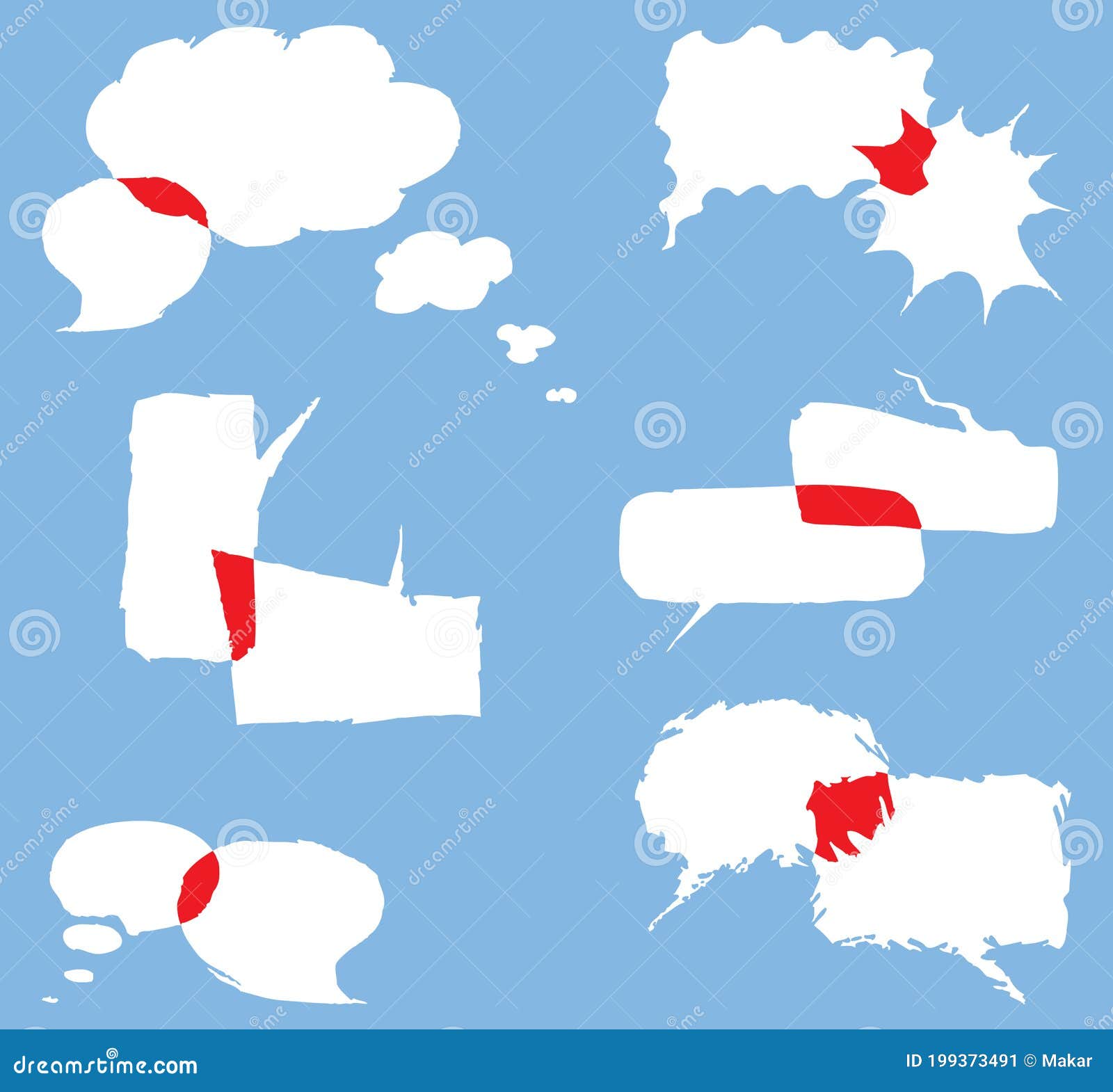 Vector Iillustration of Set Various Drawn Cross Speech Bubbles Stock ...