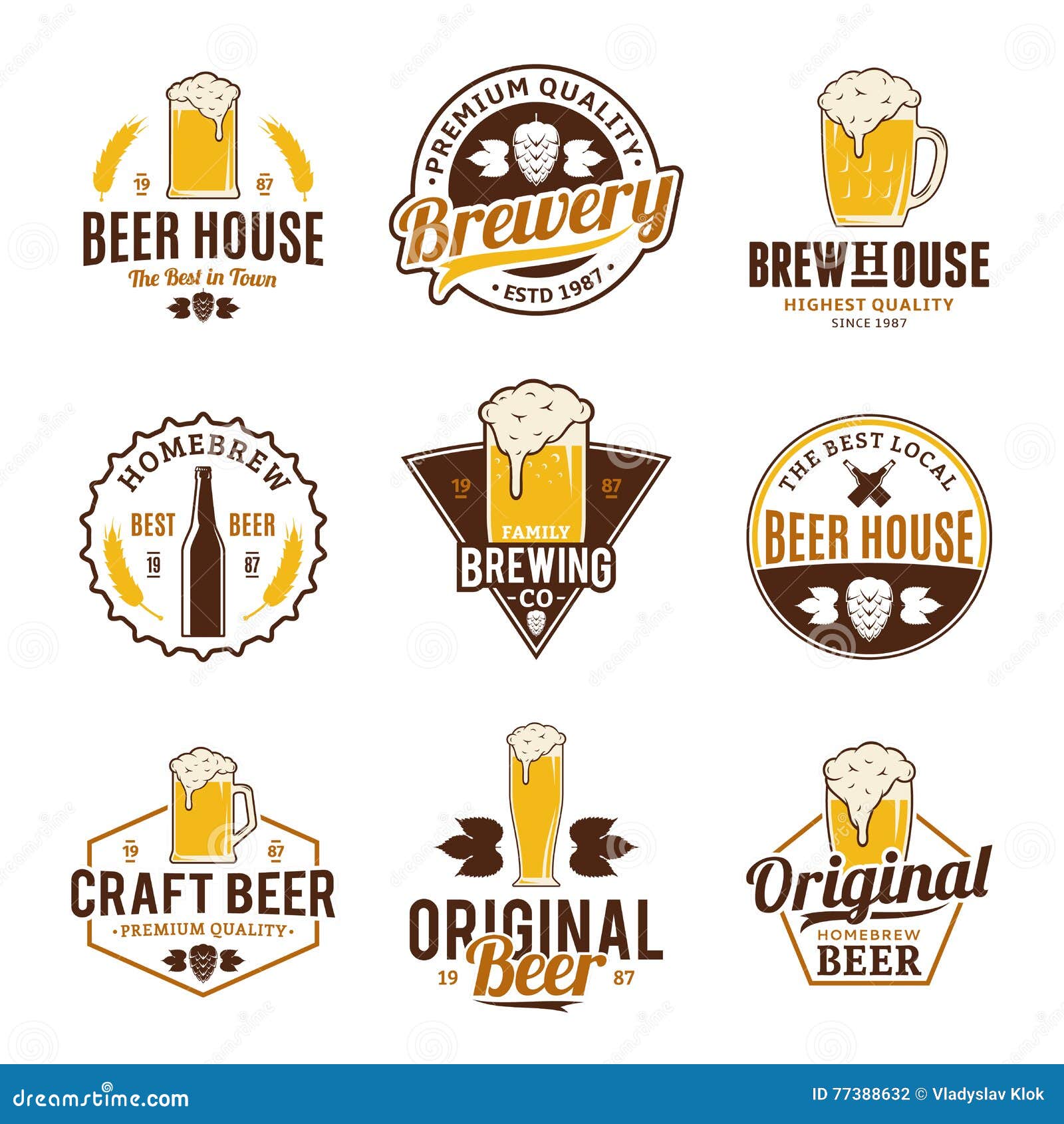 Vector Il Logo Della Birra Di Colore, Le Icone E Gli Elementi Di ... Vector Il Logo Della Birra Di Colore, Le Icone E Gli Elementi Di ...