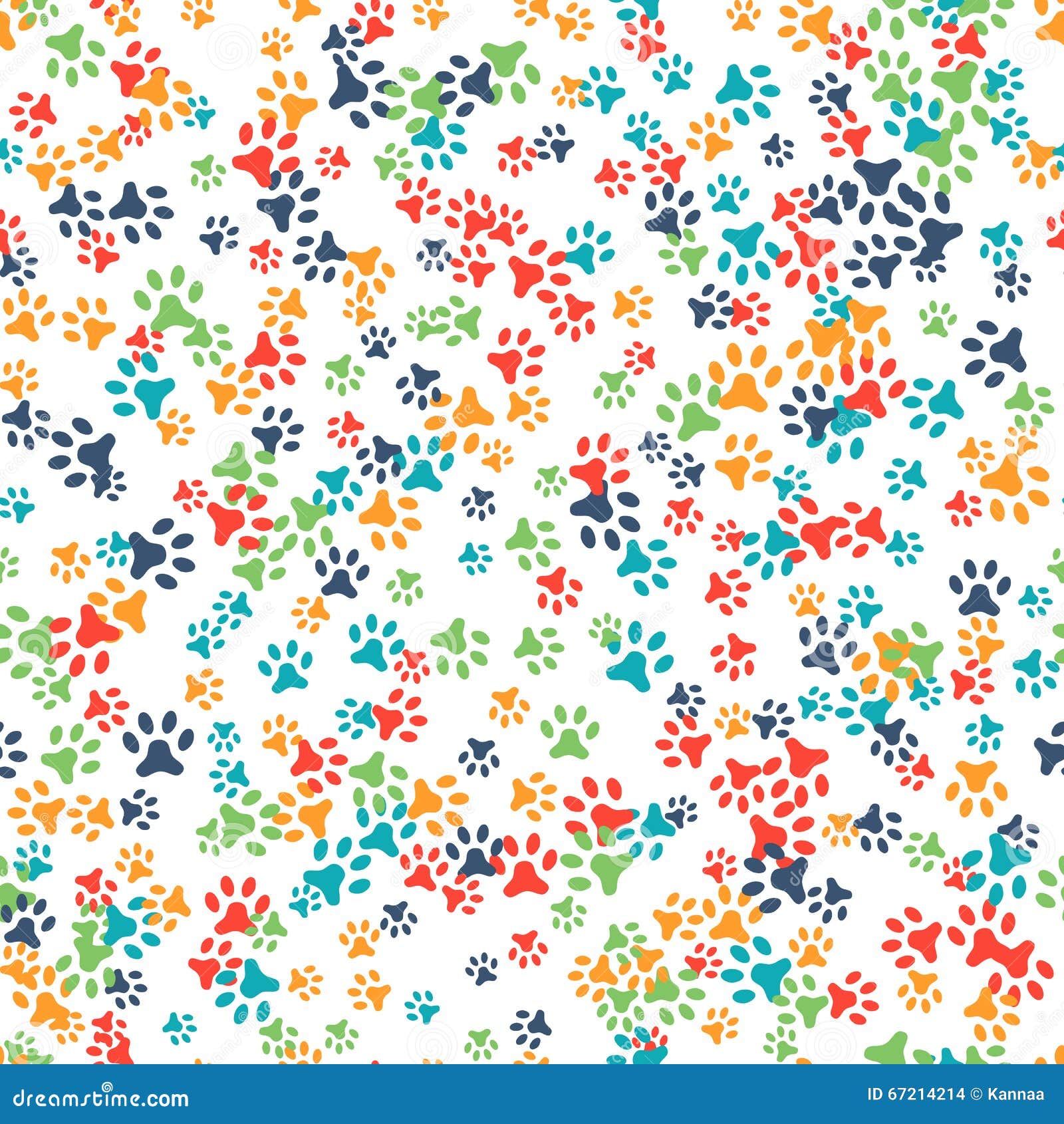 Vector Il Modello Senza Cuciture Con Le Orme Del Cane O Del Gatto ...