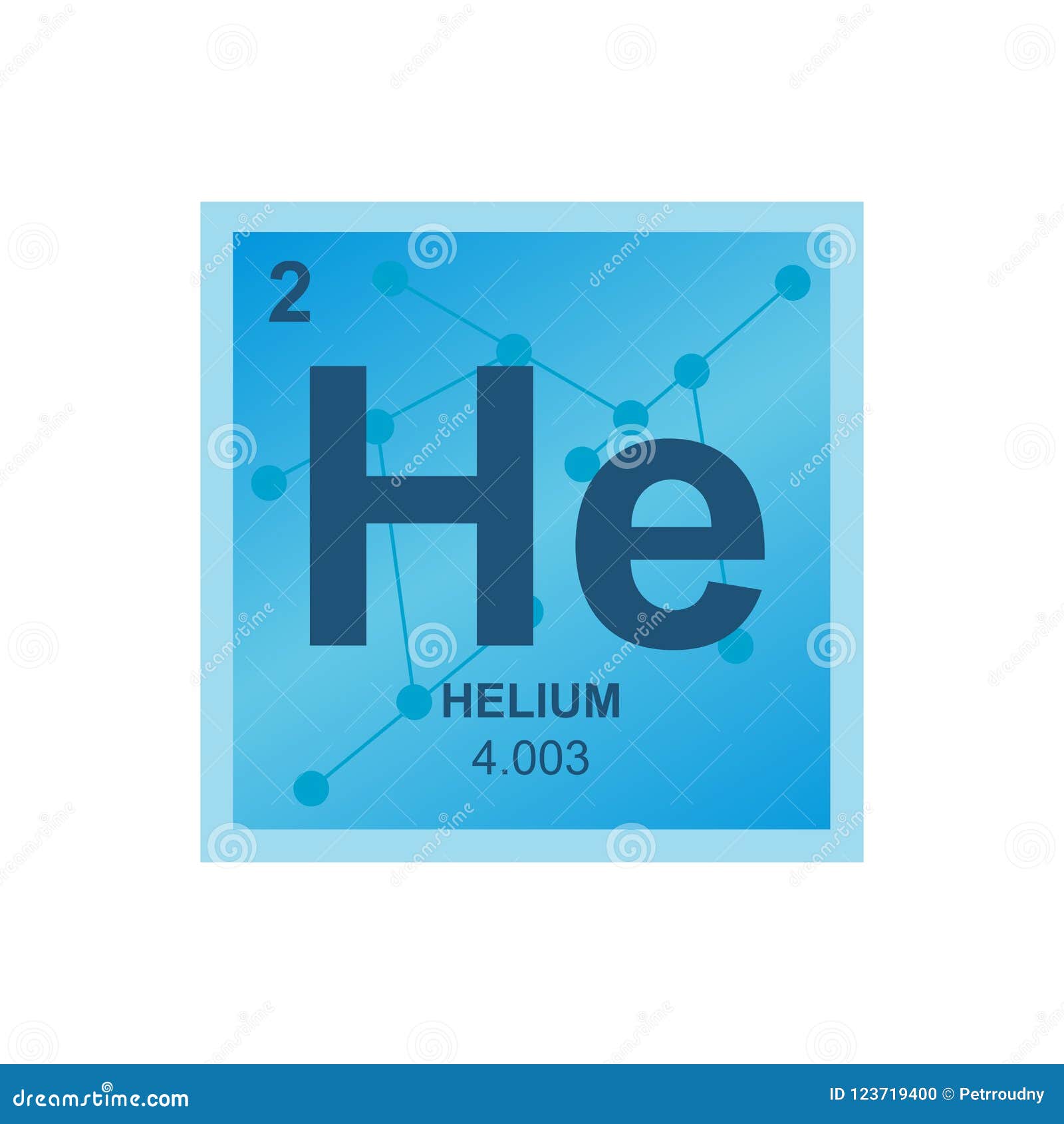 Vector Il Simbolo Di Elio Sui Precedenti Dalle Molecole Collegate ...