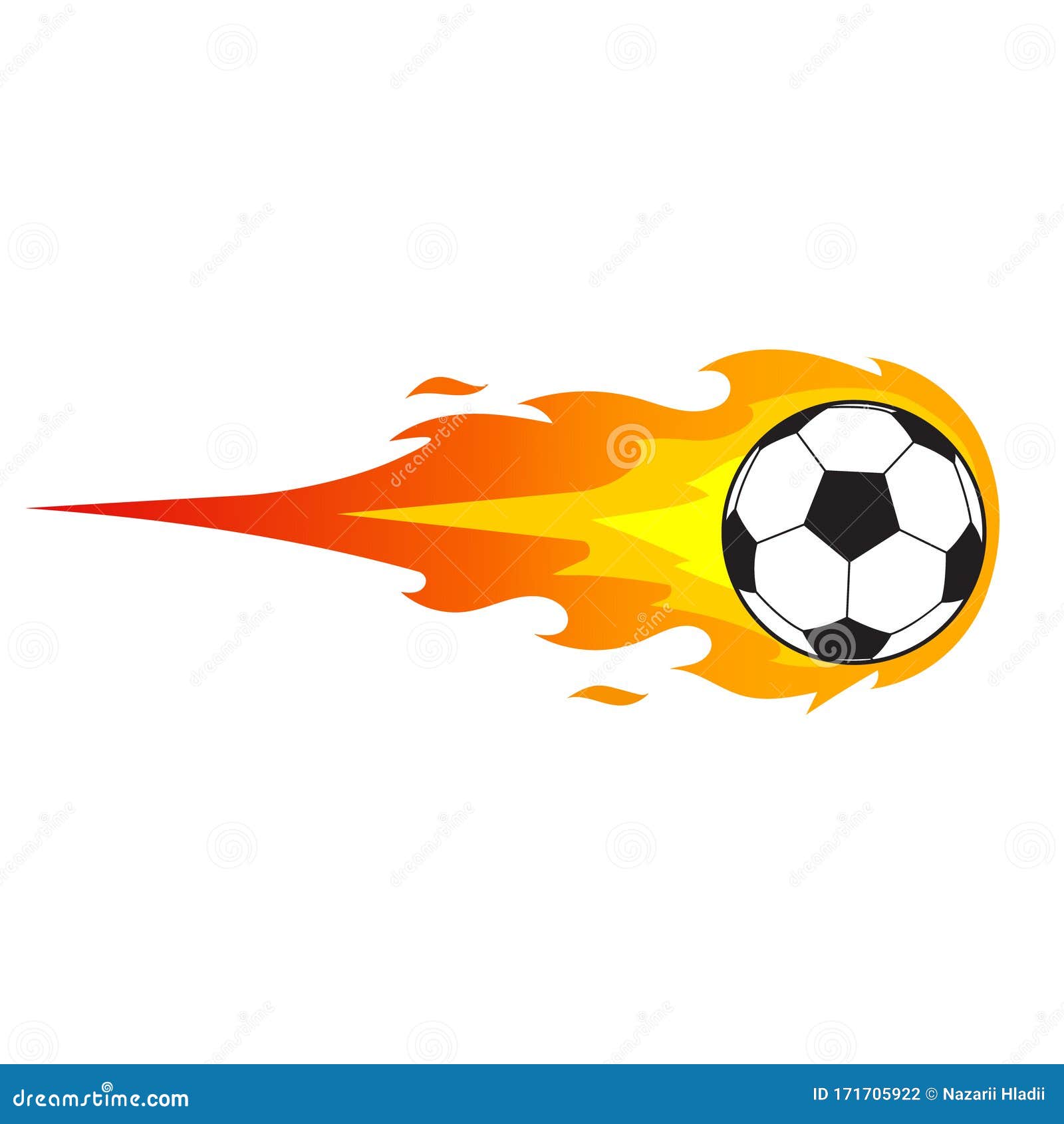 Vector Illstration of Ball in Fire. Flat Design. Isolated. Stock Vector ...