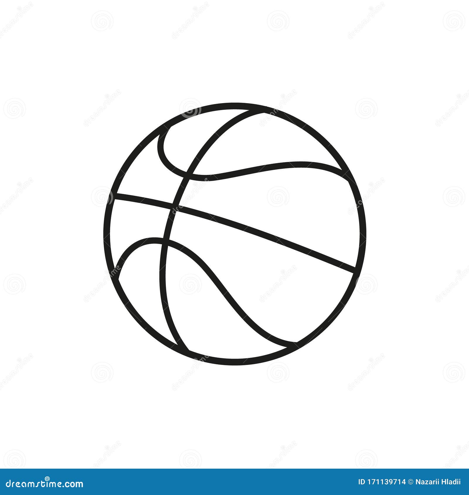 Vector Illstration of Basketball on White Background. Isolated. Stock ...