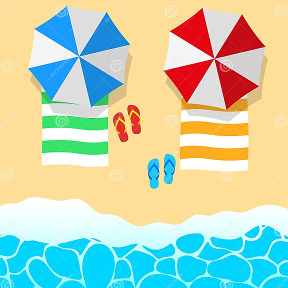 Vector Illstration of Beach. Flat Design. EPS10. Stock Vector ...