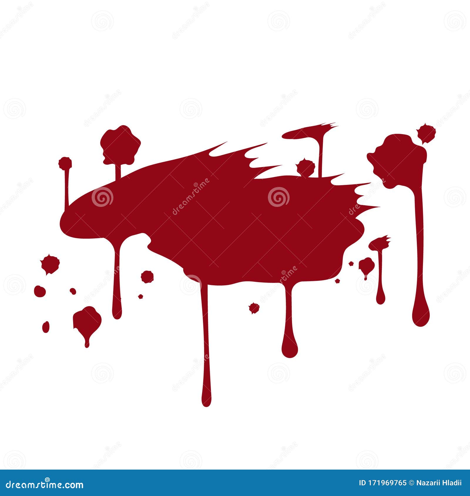 Vector Illstration of Blood Drops on White Background. Isolated. Stock ...