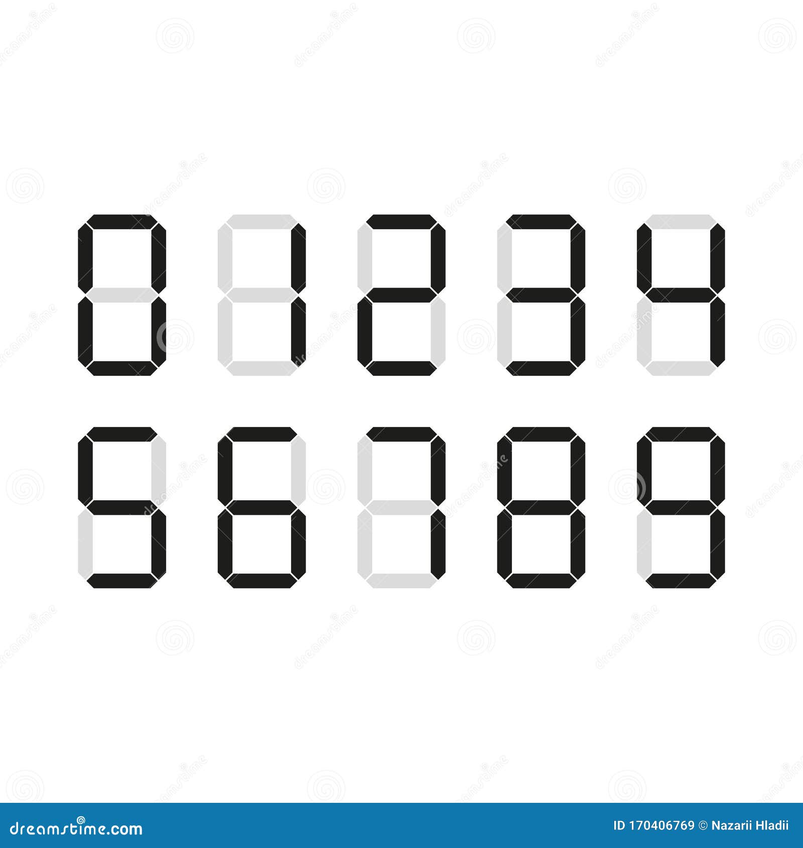 Vector Illstration of Calculator Font on White Background. Isolated ...