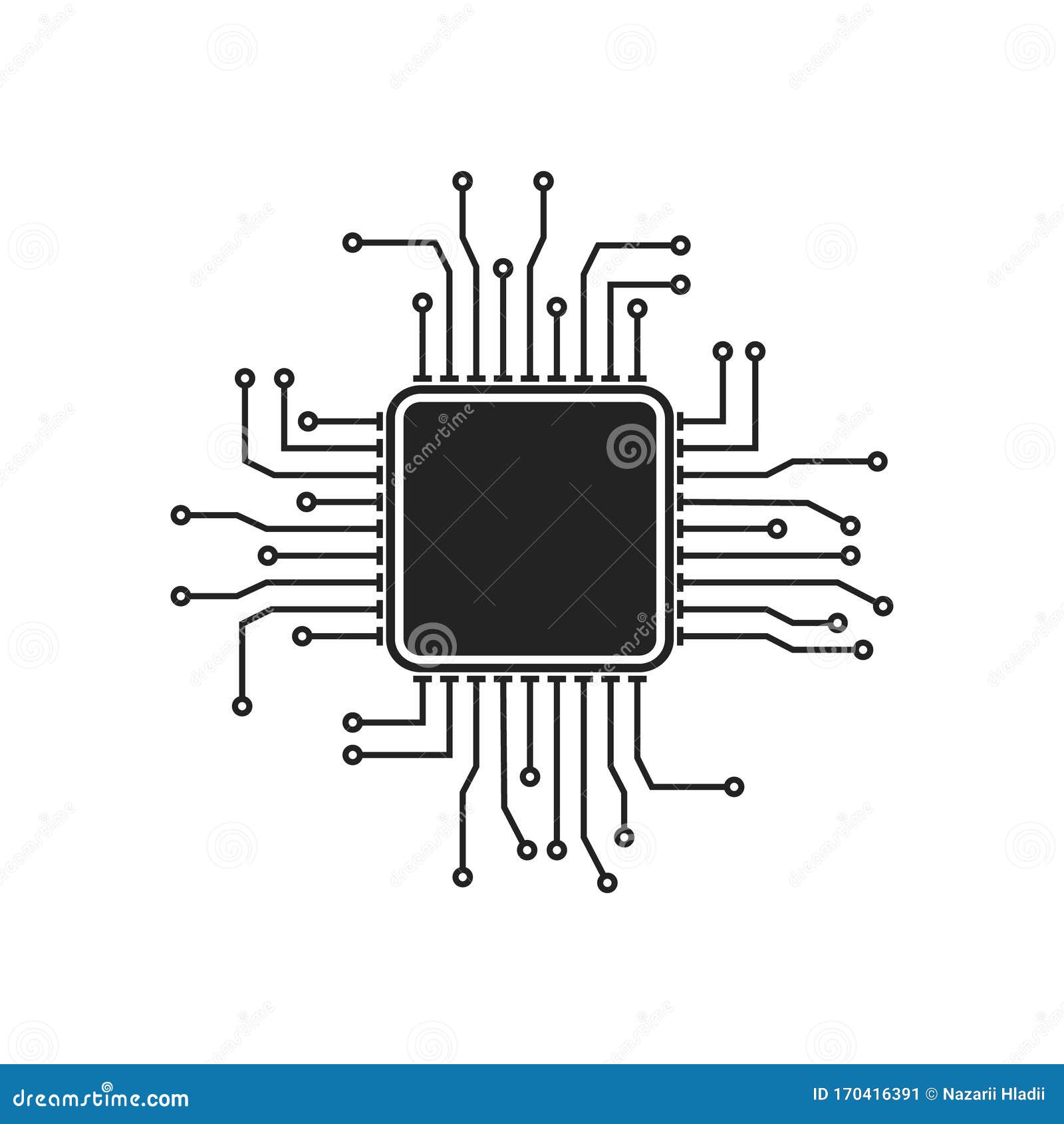 Vector Illstration of Chip Icon. Flat Design. Isolated. Stock Vector ...