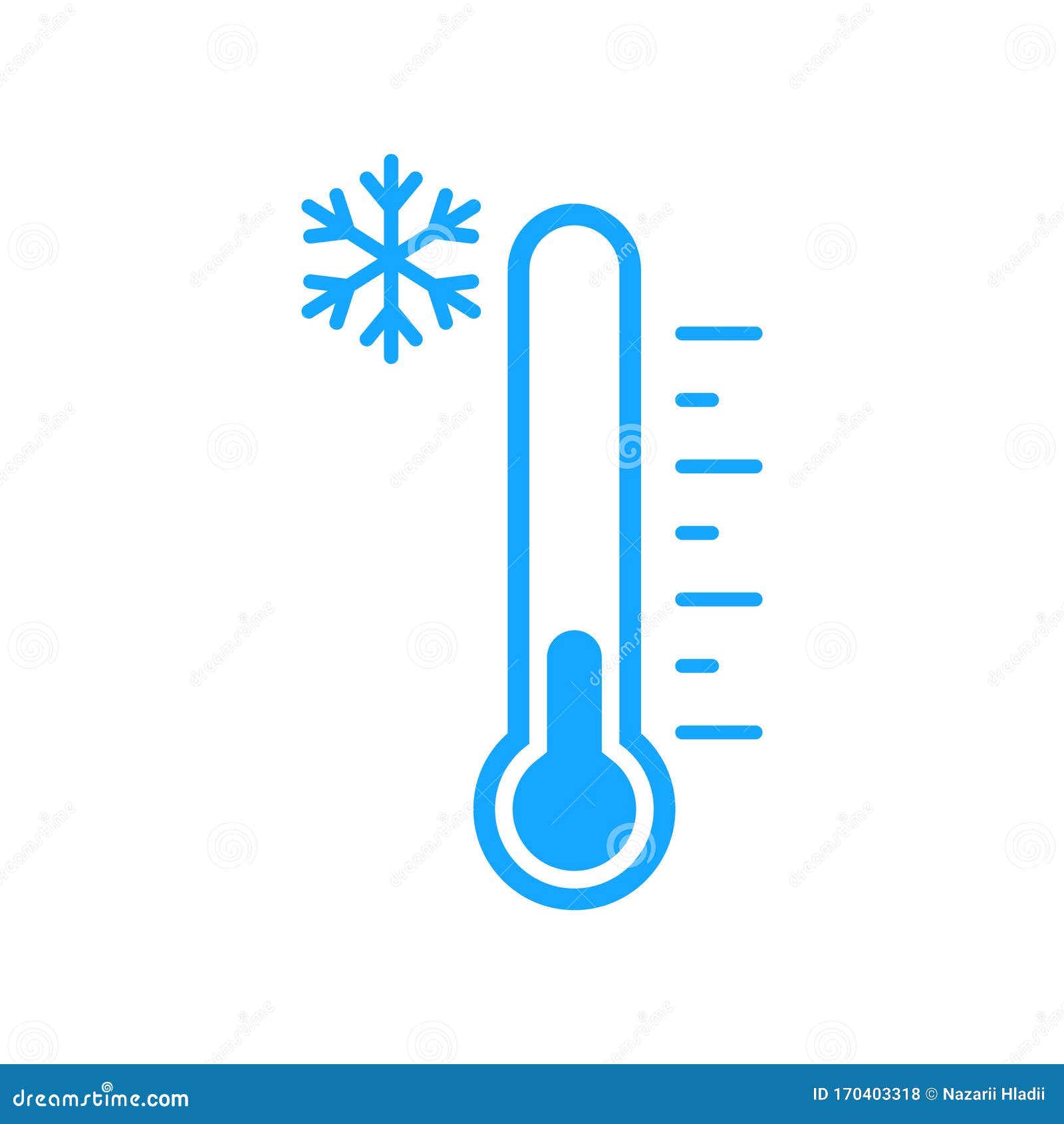 Vector Illstration of Cold Thermometer Icon. Flat Design. Isolated ...