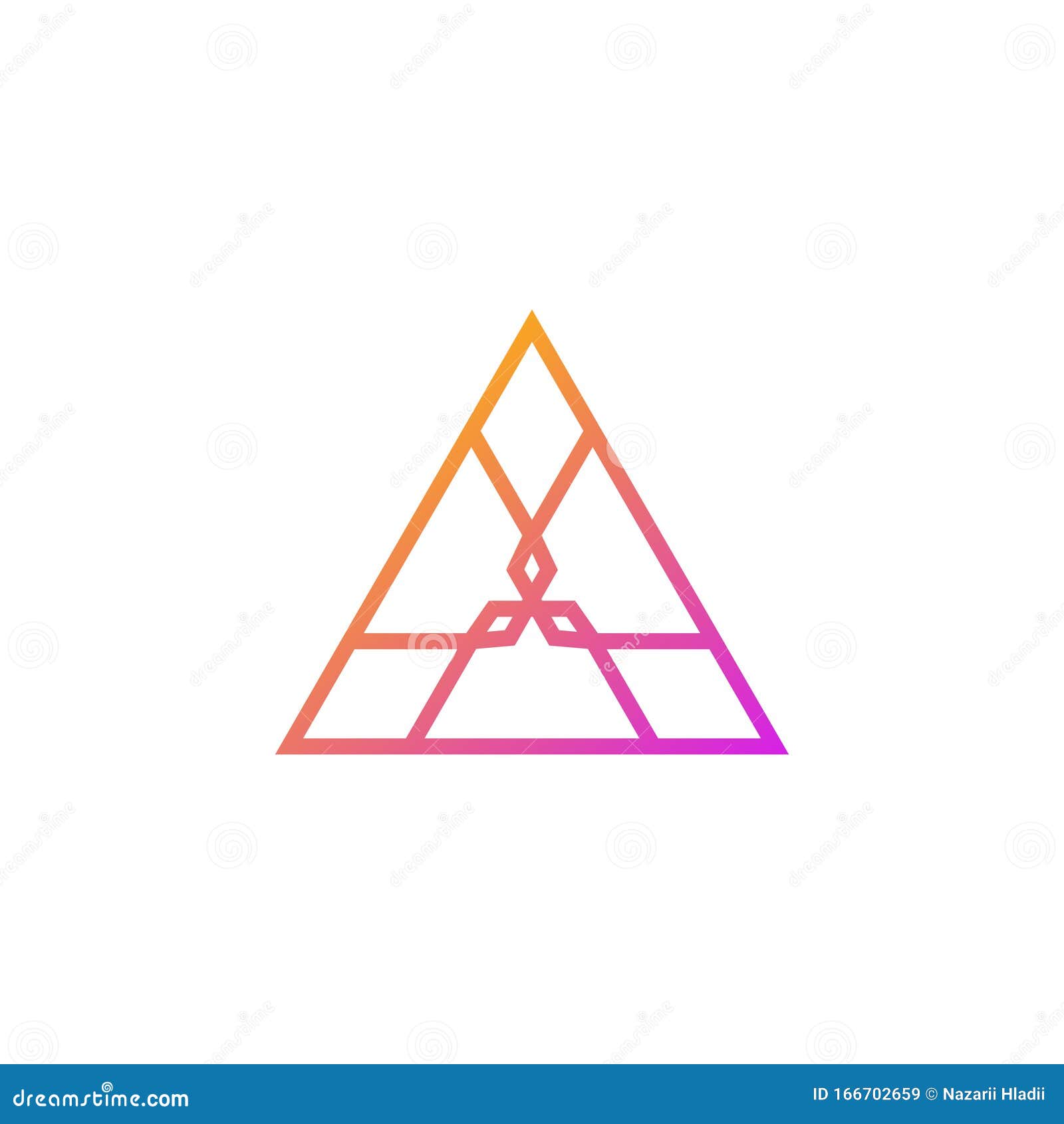 Vector Illstration of Colored Geometric Triangle Logo. Isolated. Stock ...