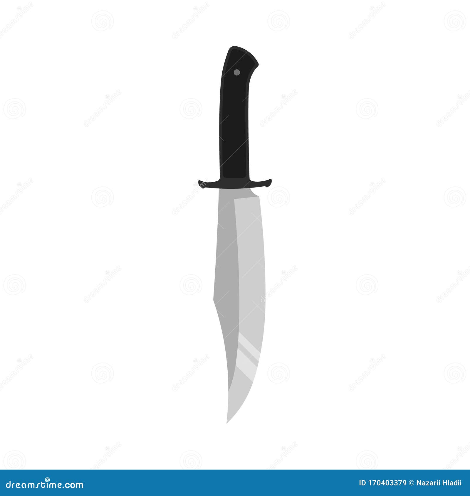 Vector Illstration of Combat Knife Icon. Flat Design. Isolated. Stock ...