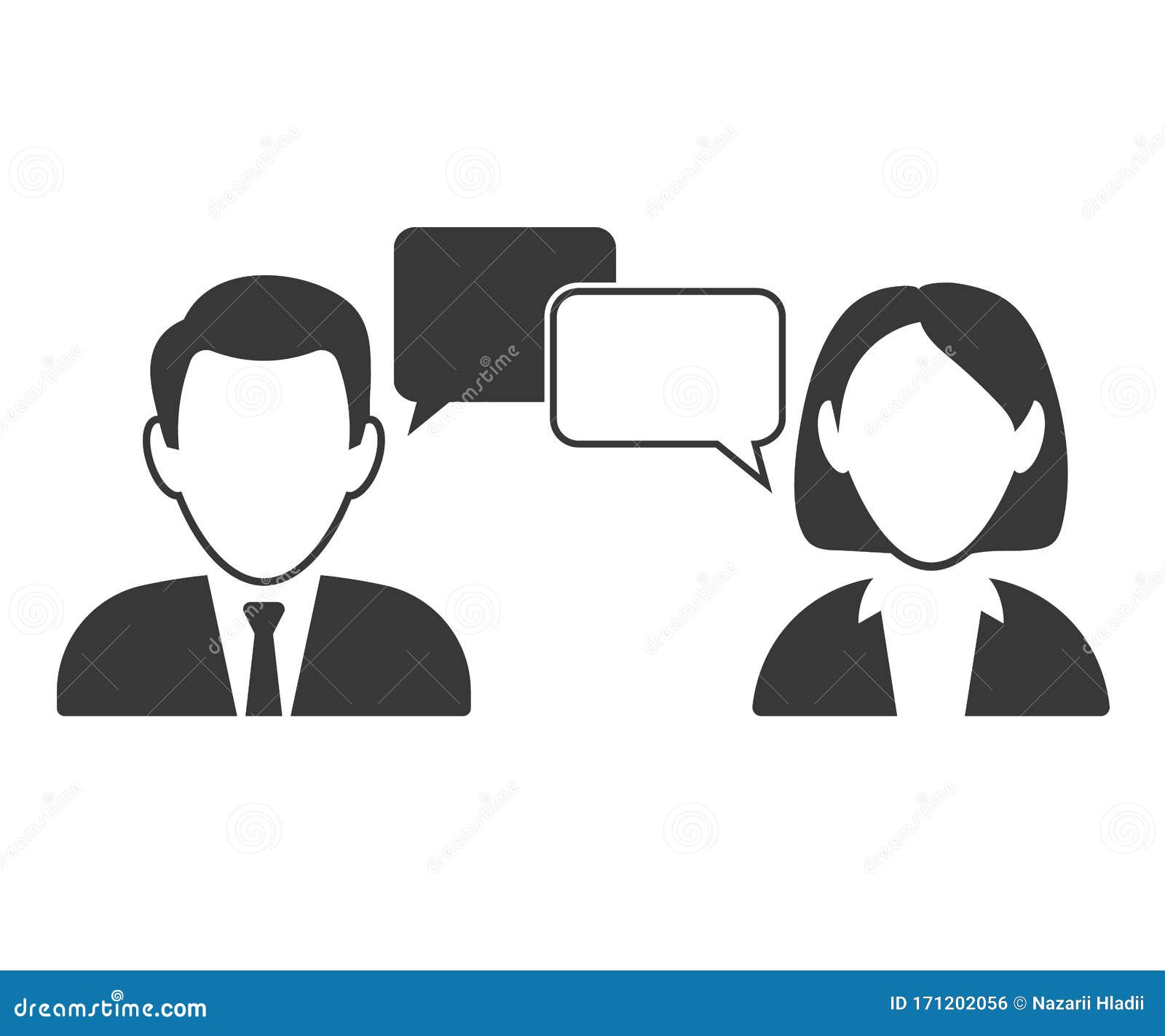 Vector Illstration of Dialgue Icon. Flat Design. Isolated. Stock Vector ...