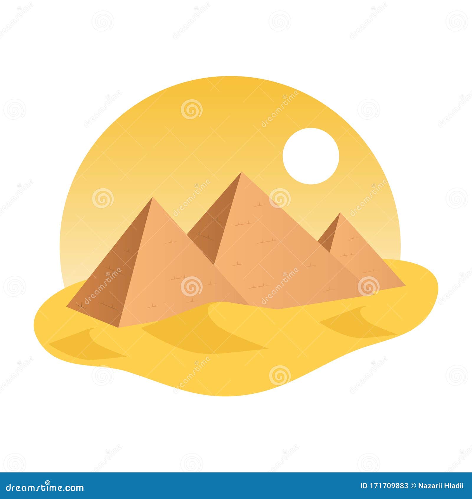 Vector Illstration of Egypt Pyramid. Flat Design. Isolated. Stock ...