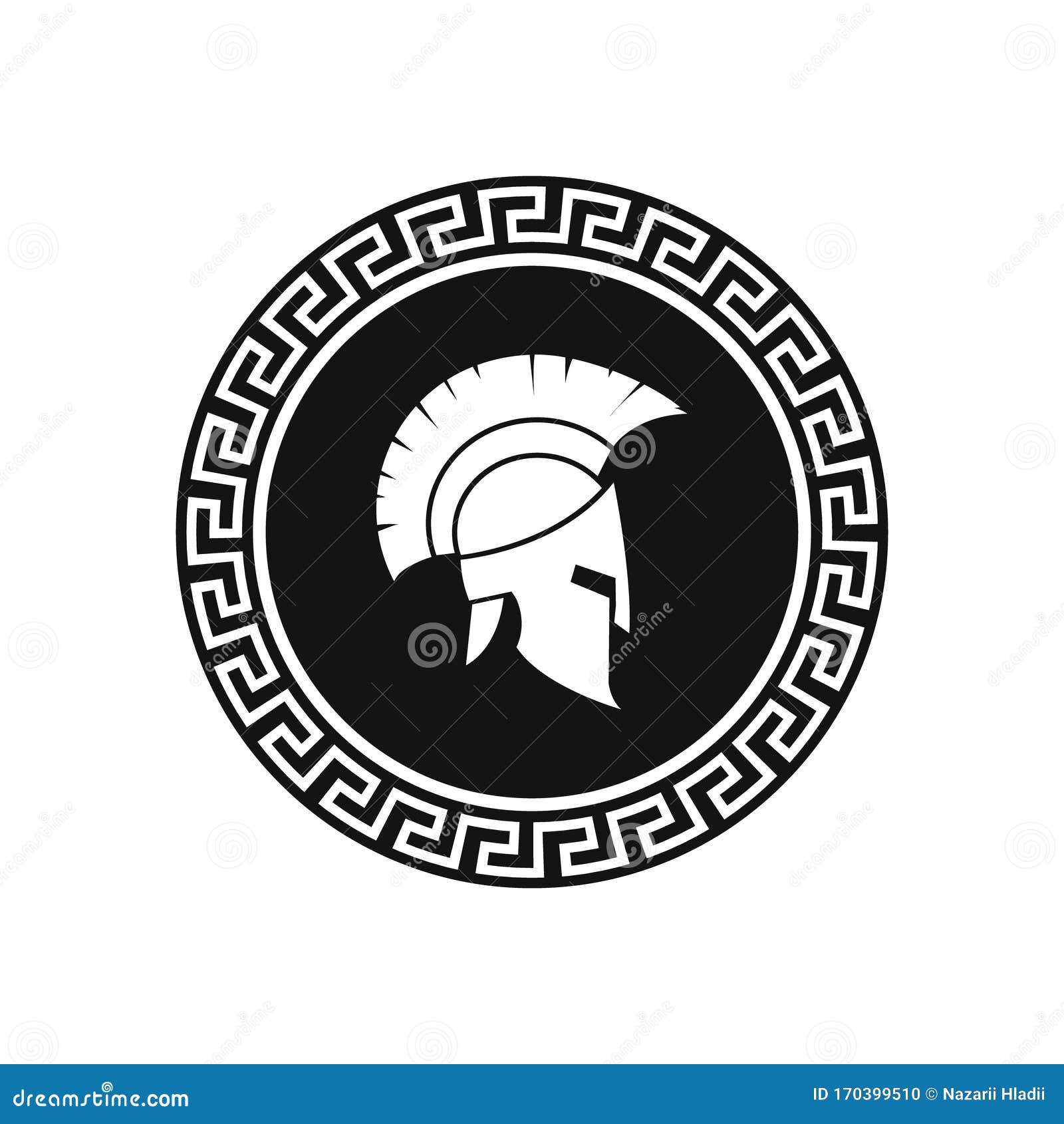 Vector Illstration of Greek Helmet and Shield Helmet Icon. Isolated ...