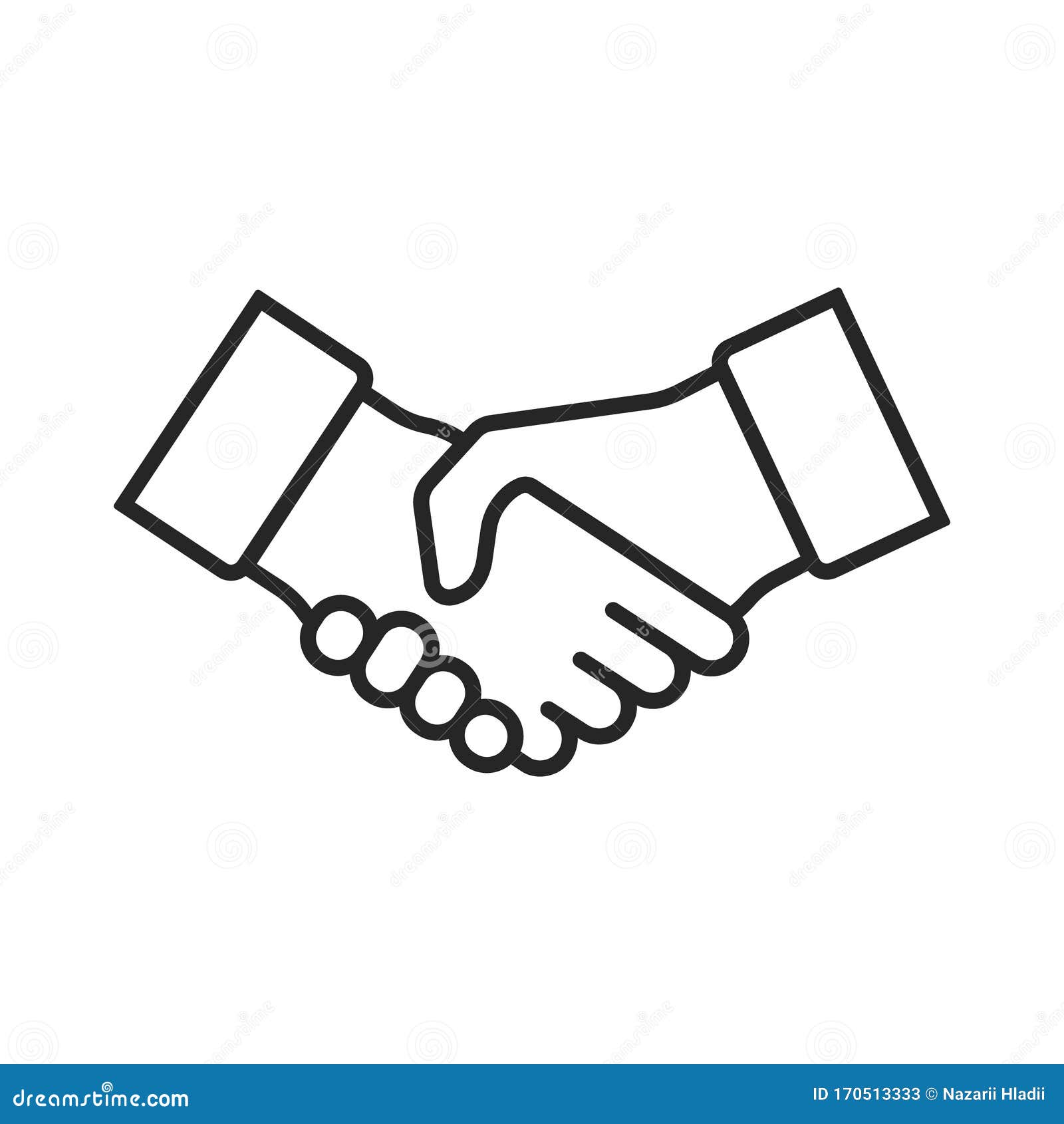 Vector Illstration of Handshake Icon. Outline Design. Isolated. Stock ...