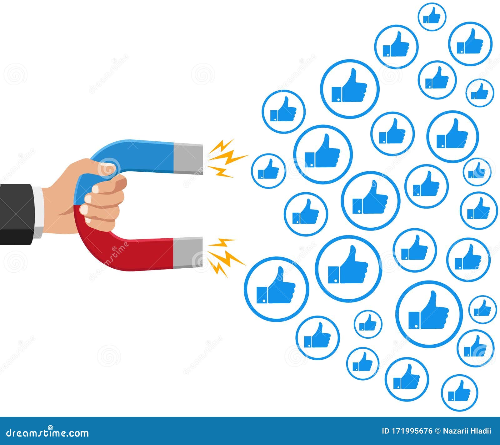 Vector Illstration of Like Magnet. Flat Design. Isolated. Stock Vector ...