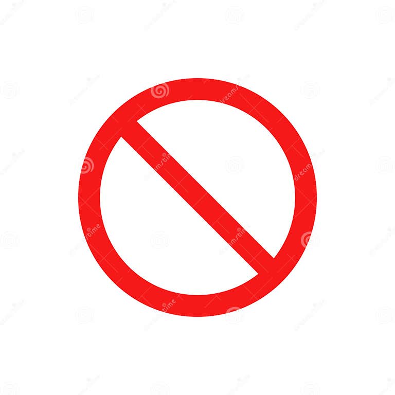 Vector Illstration of No Sign Icon. Flat Design. Isolated. Stock Vector ...