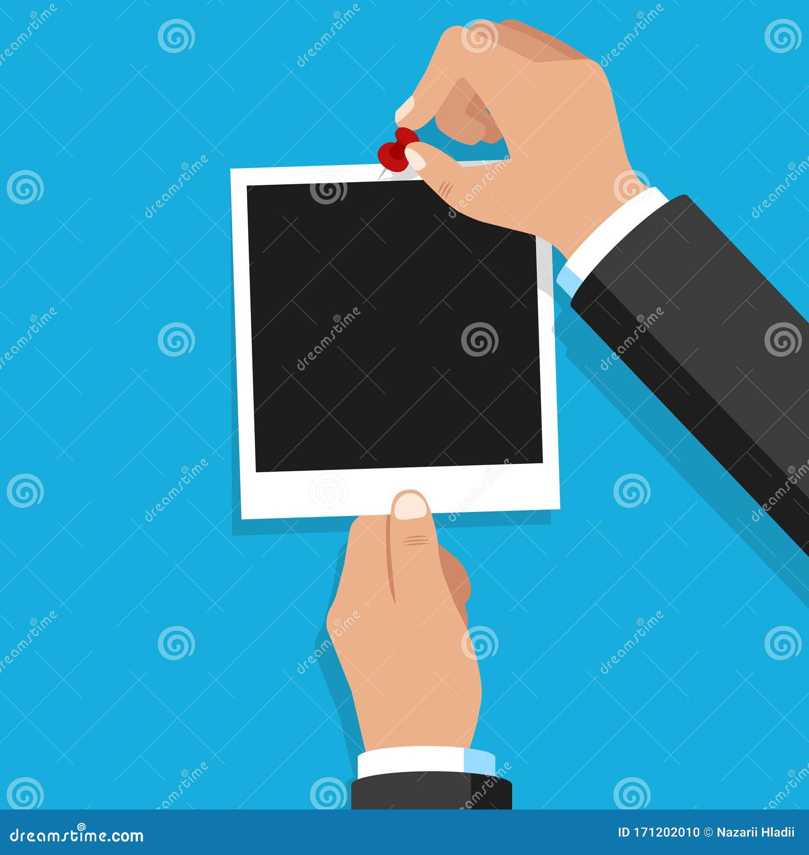Vector Illstration of Photo in Hand. Flat Design. Isolated. Stock ...