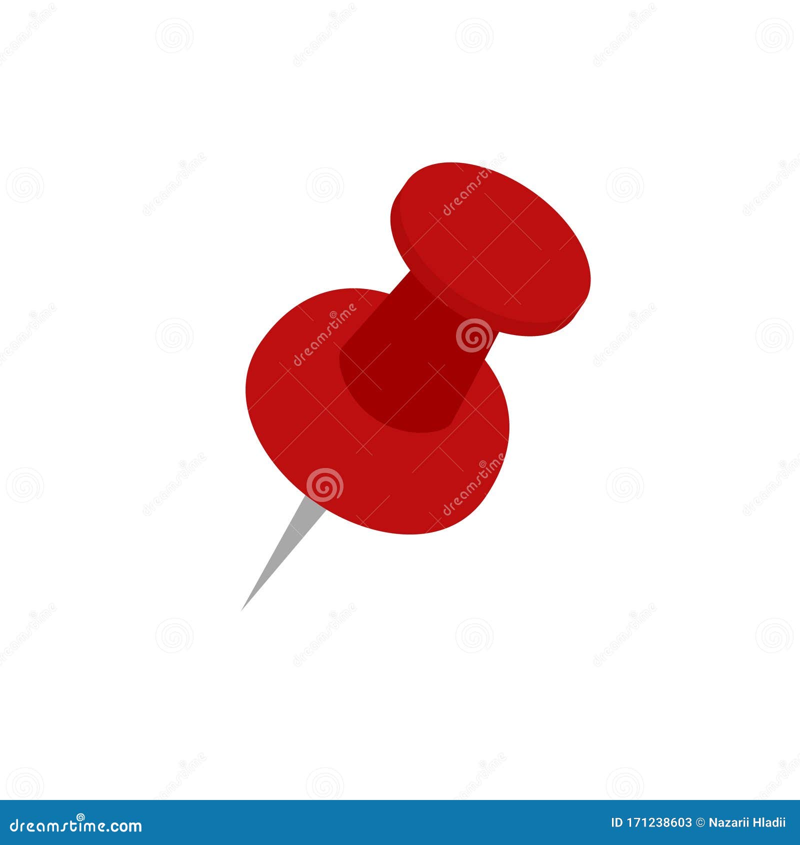 Vector Illstration of Pin Icon. Flat Design. Isolated. Stock Vector ...