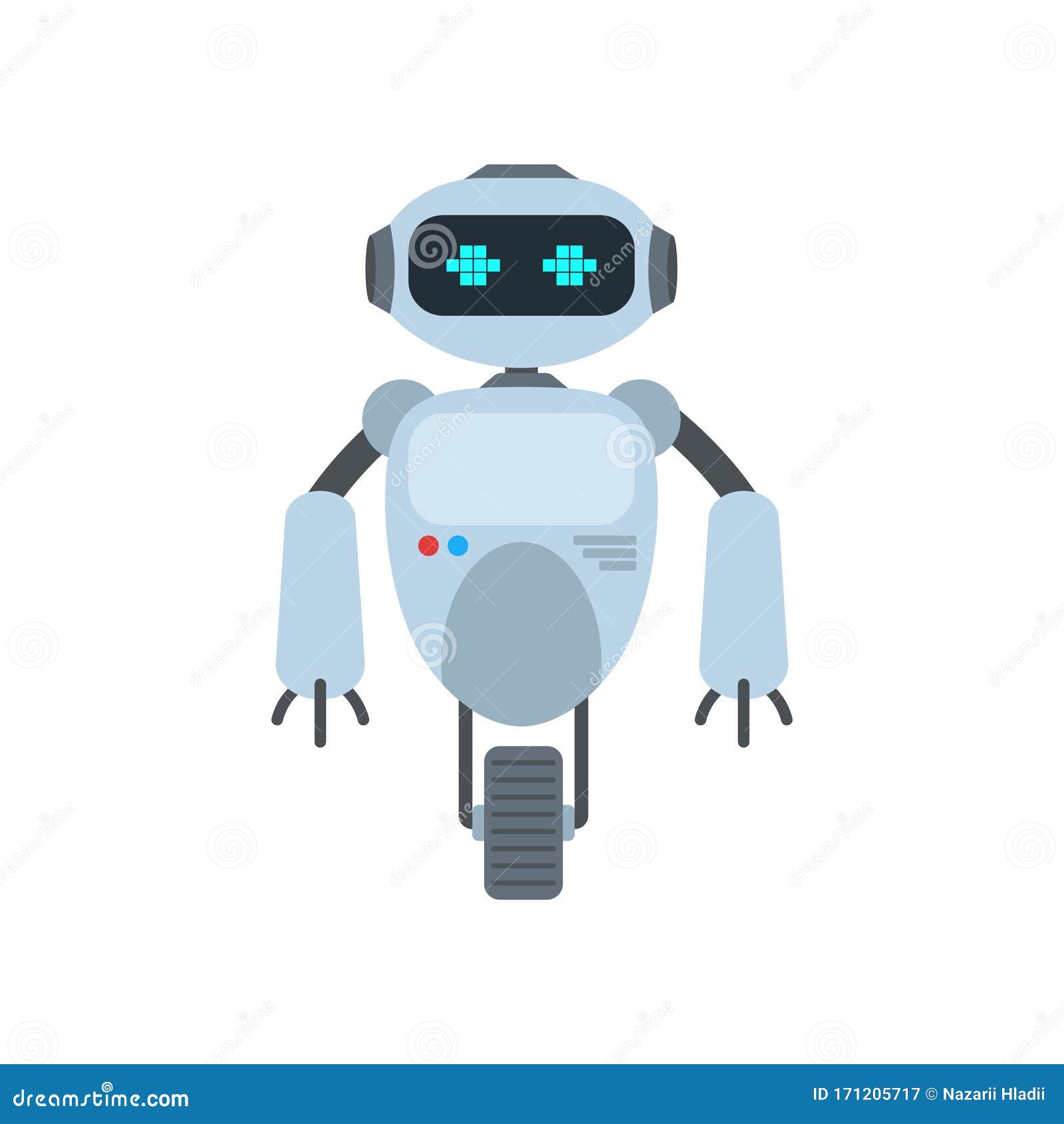 Vector Illstration of Robot. Flat Design. Isolated. Stock Vector ...