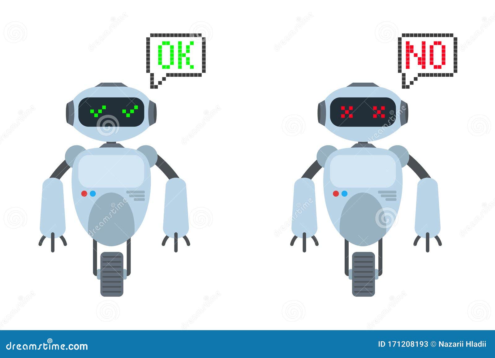 Vector Illstration of Robot. Flat Design. Isolated. Stock Vector ...