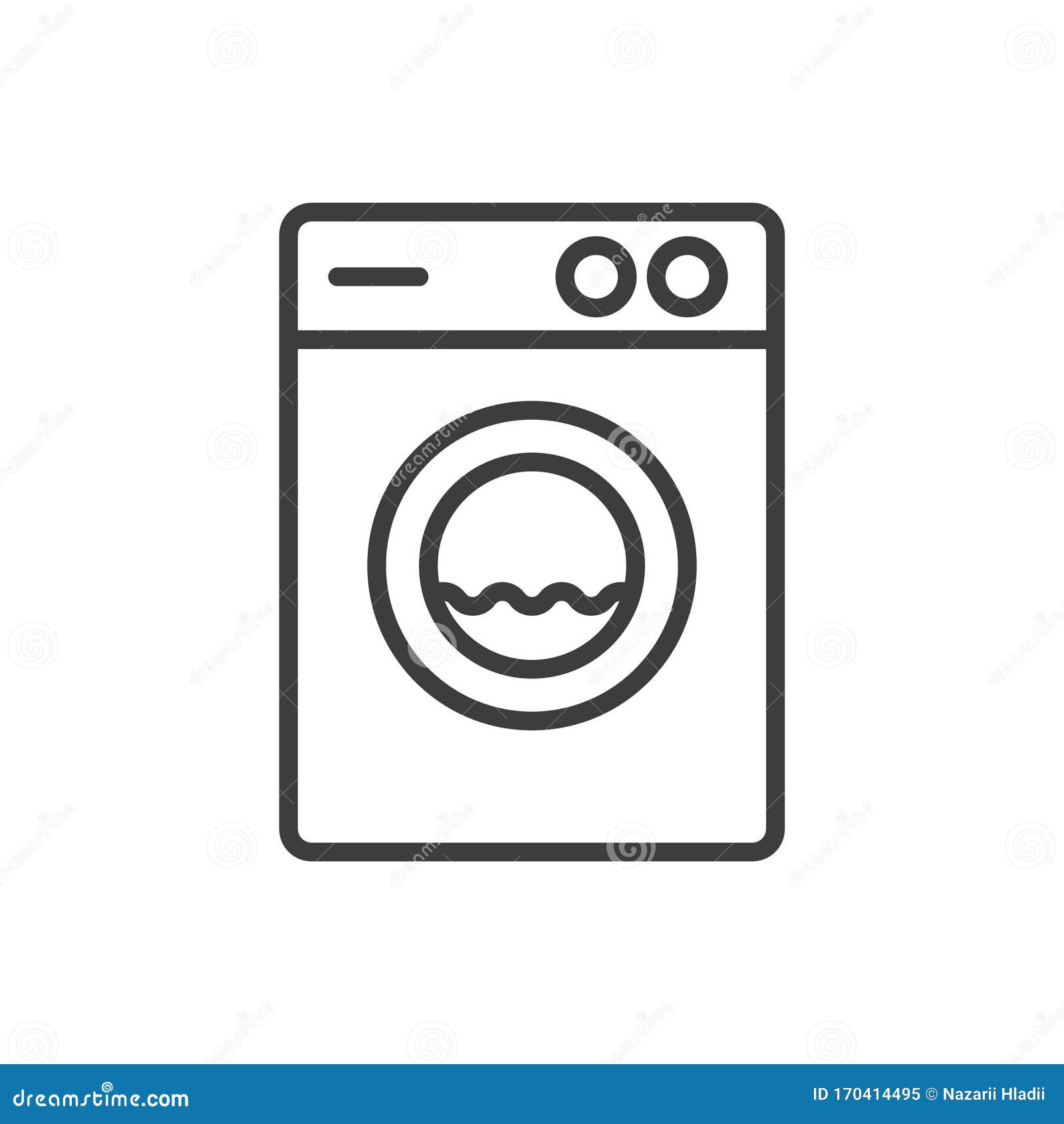 Vector Illstration of Wash Machine Icon. Outline Design. Isolated ...