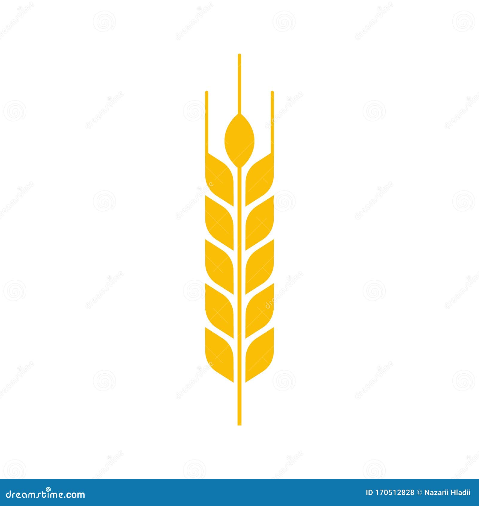 Vector Illstration of Wheat Ear Icon on White Background. Isolated ...