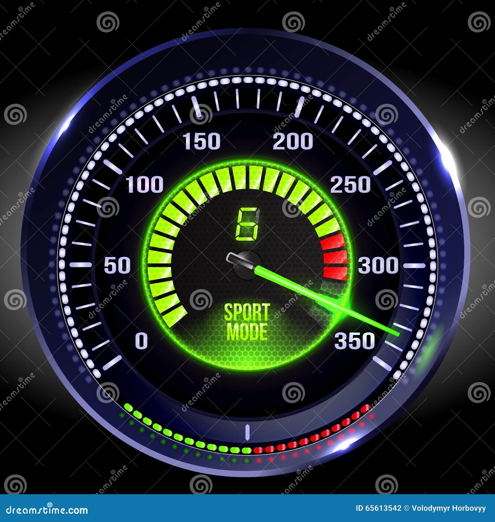 Vector Illuminated Speedometer Stock Vector - Illustration of ...