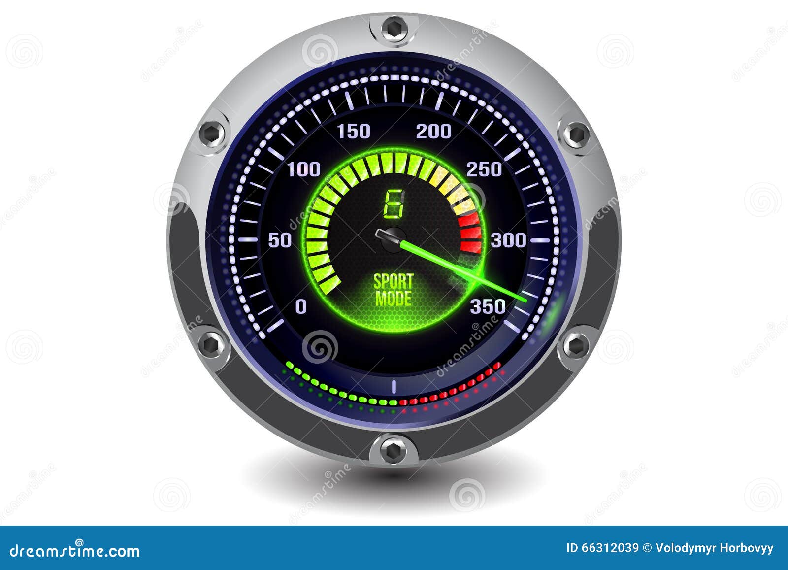 Vector Illuminated Speedometer Stock Vector - Illustration of panel ...