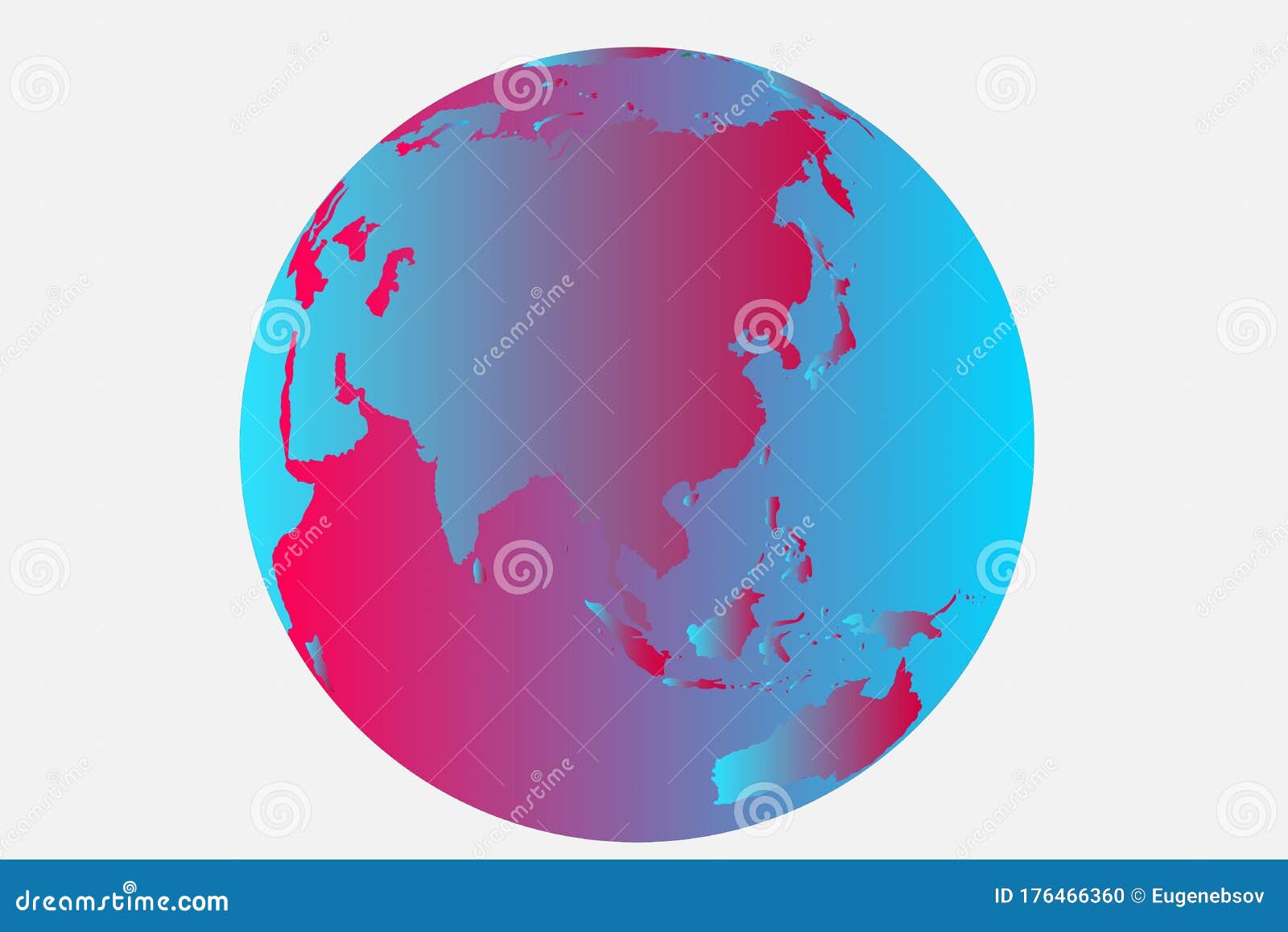 Vector Illusrtation of Planet Earth in Blue and Pink Colors Stock ...
