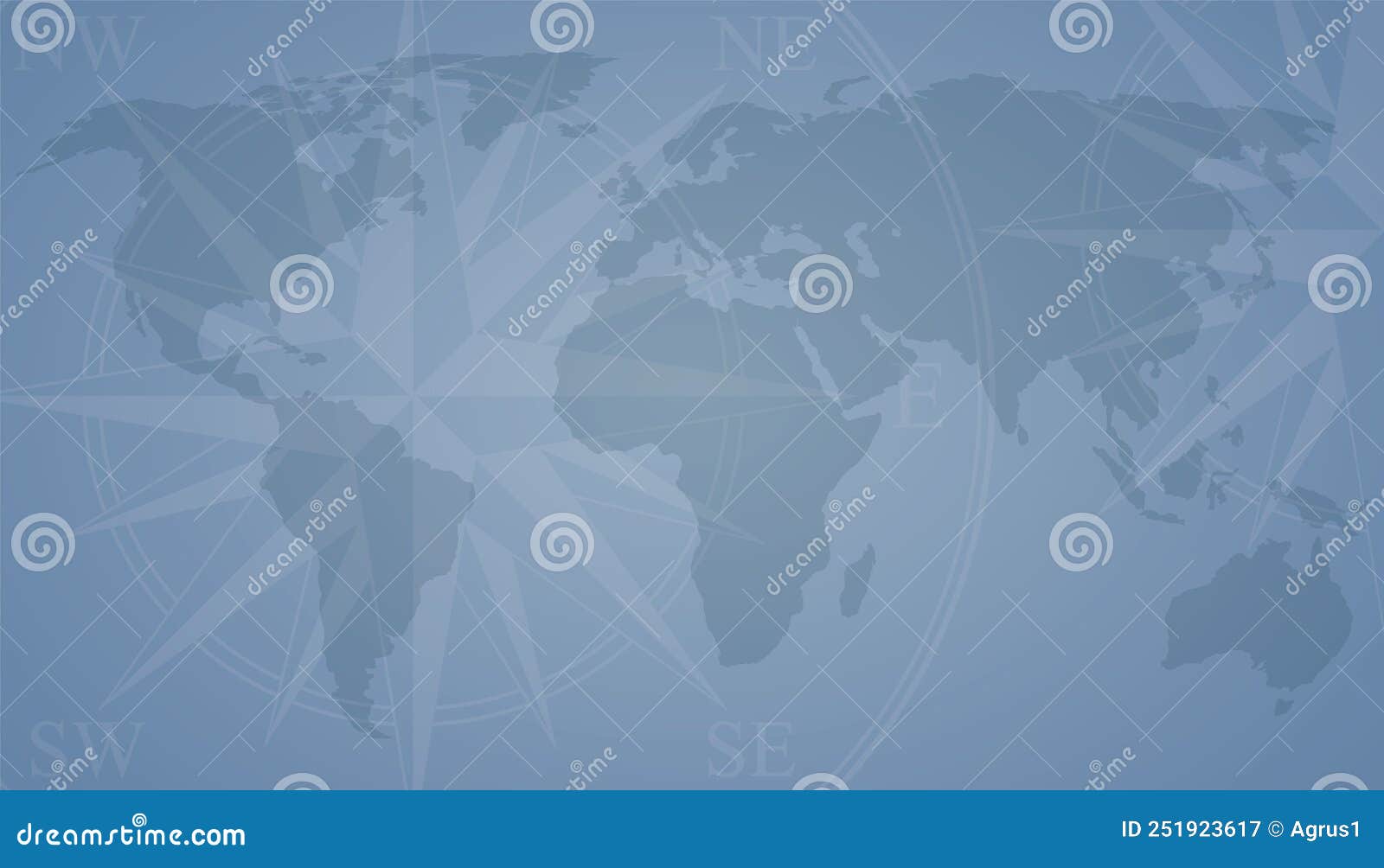 Vector Illustartion of Blue Colored World Map on Blue Background Stock ...