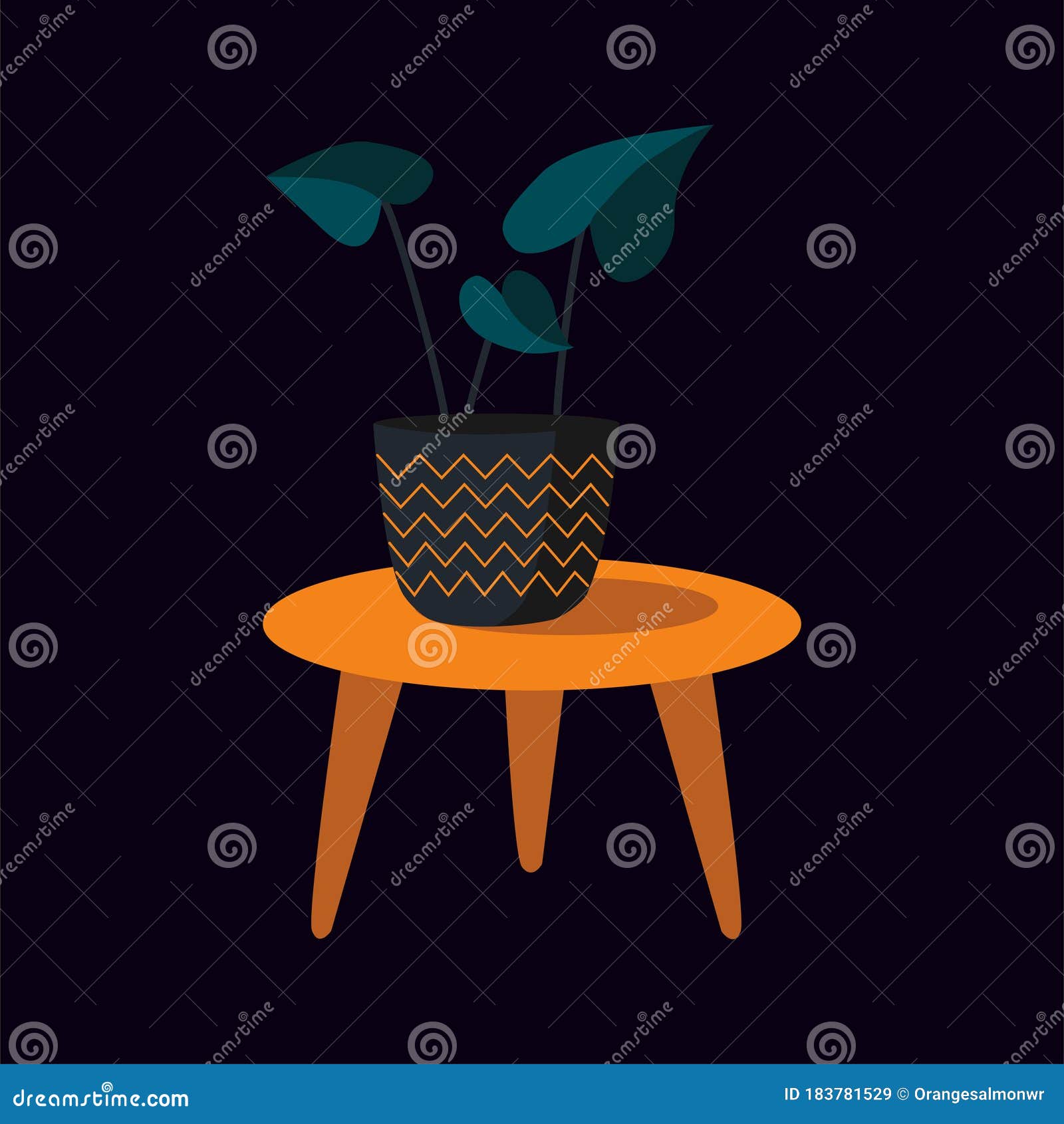 Pot plant on the Table stock vector. Illustration of flowerpot - 183781529
