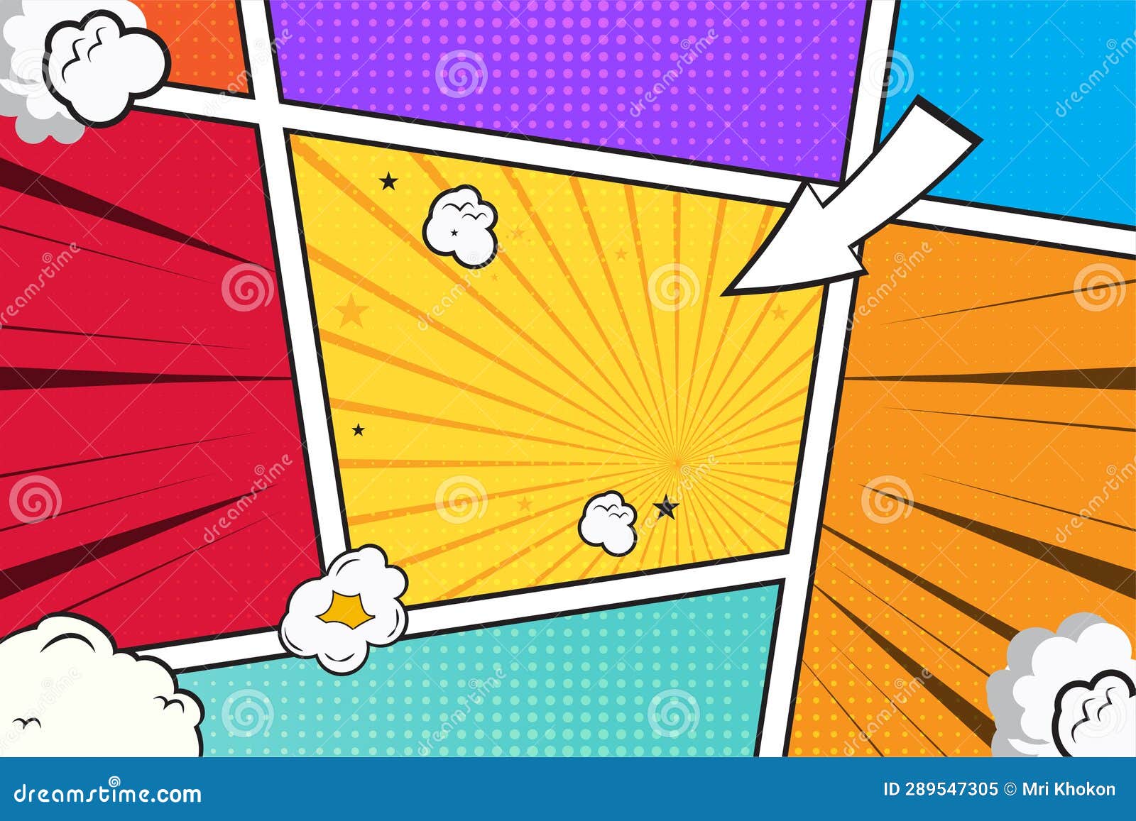 Vector Illustrated Cartoon Comic Halftone Fun Background. Stock Vector ...