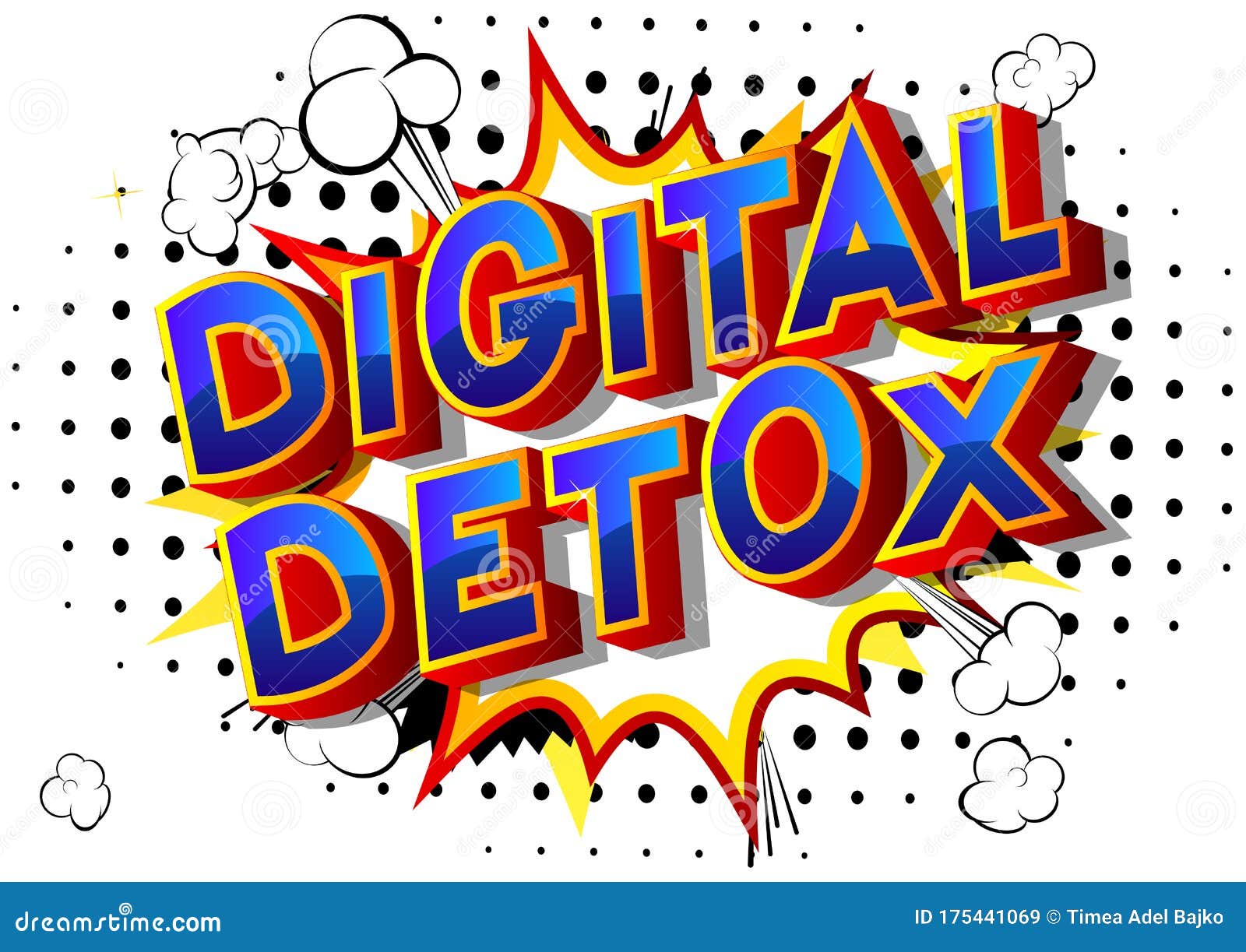 Vector Illustrated Comic Book Style Digital Detox Text Stock Vector ...
