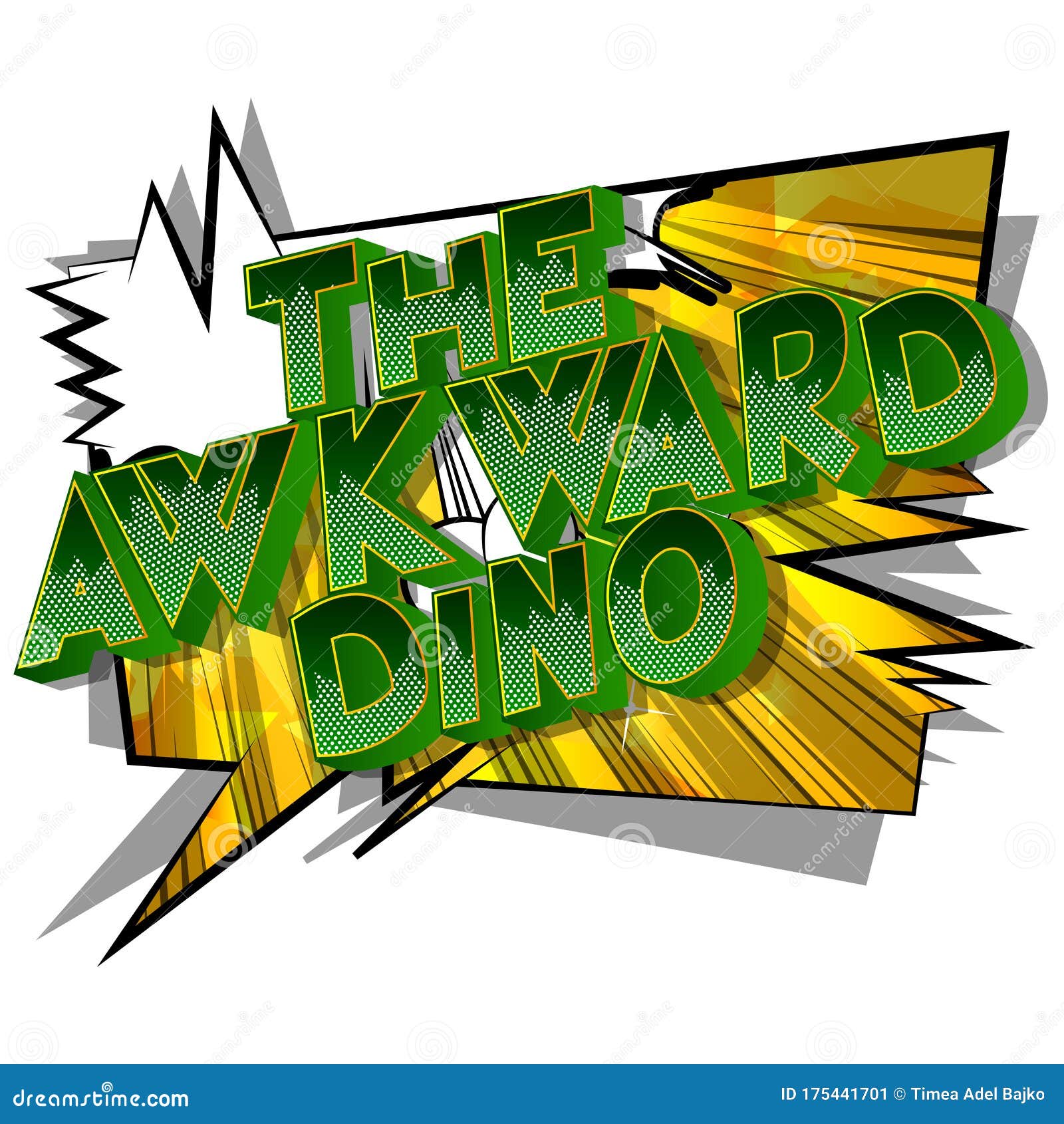 Vector Illustrated Comic Book Style the Awkward Dino Text Stock Vector ...