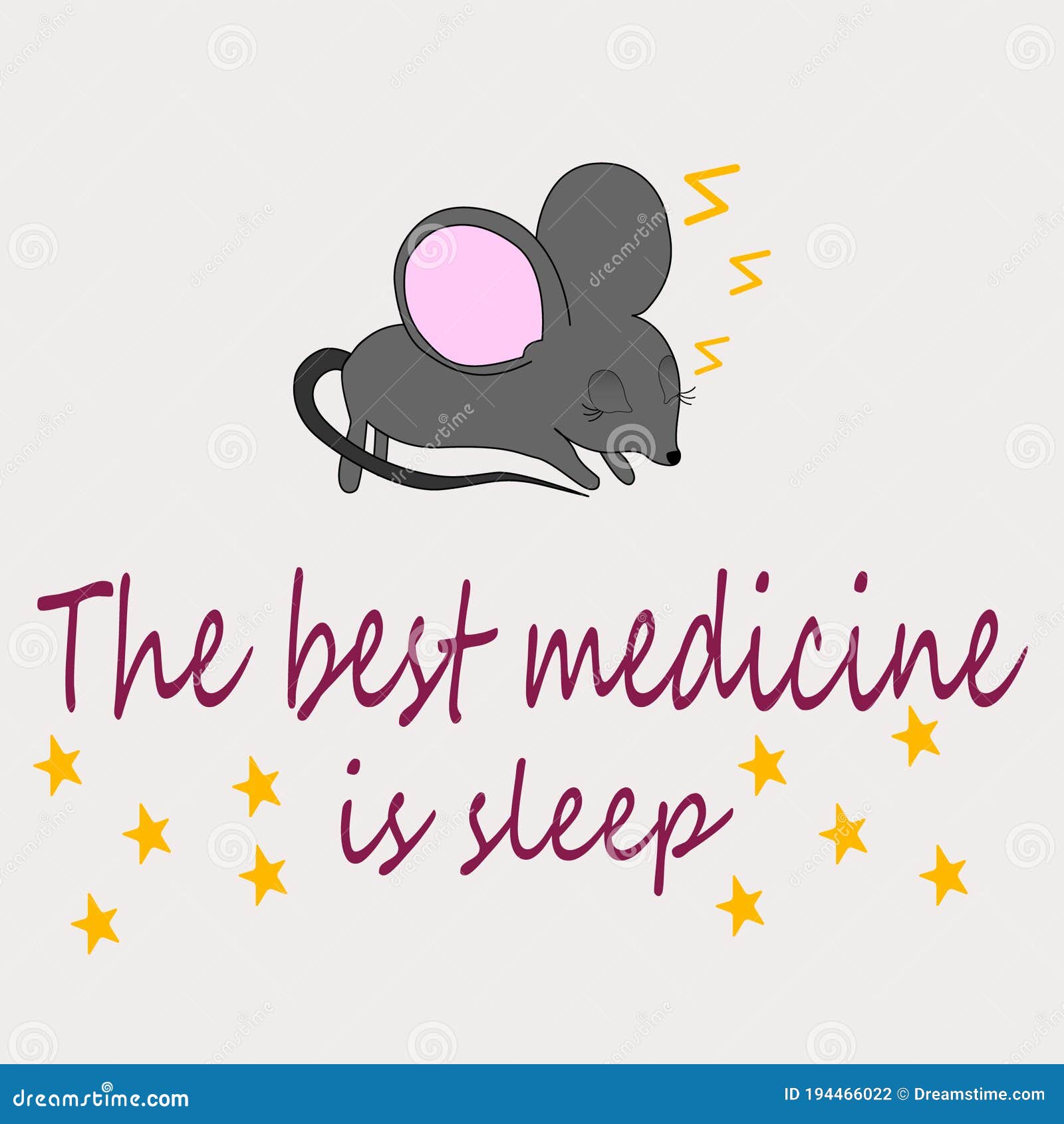 Vector Illustrated the Mouse Needs Sleep. Enjoyable Background for the ...