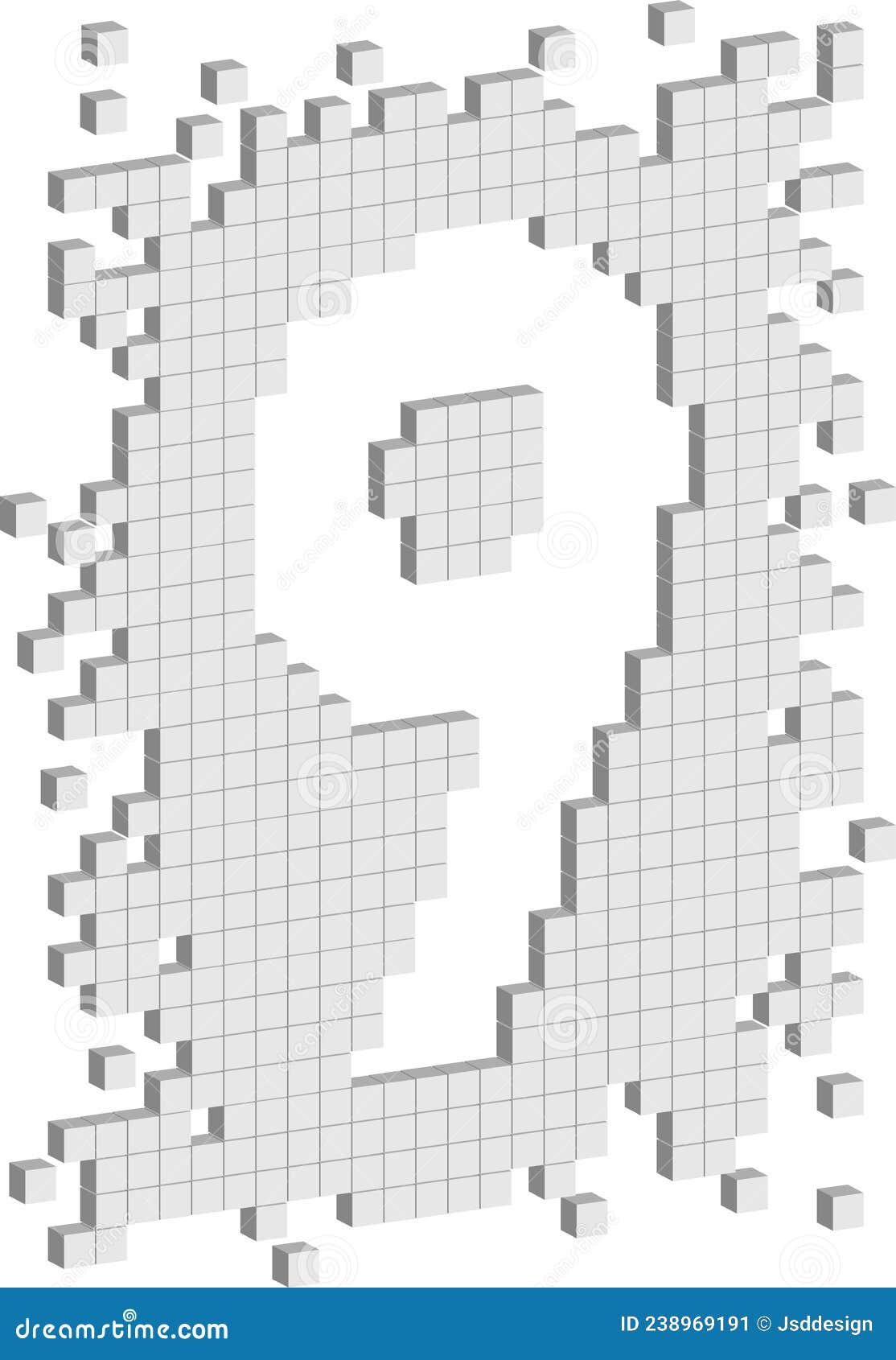 Vector Illustrated Number Nine with Cubes Ordered Around Stock Vector ...