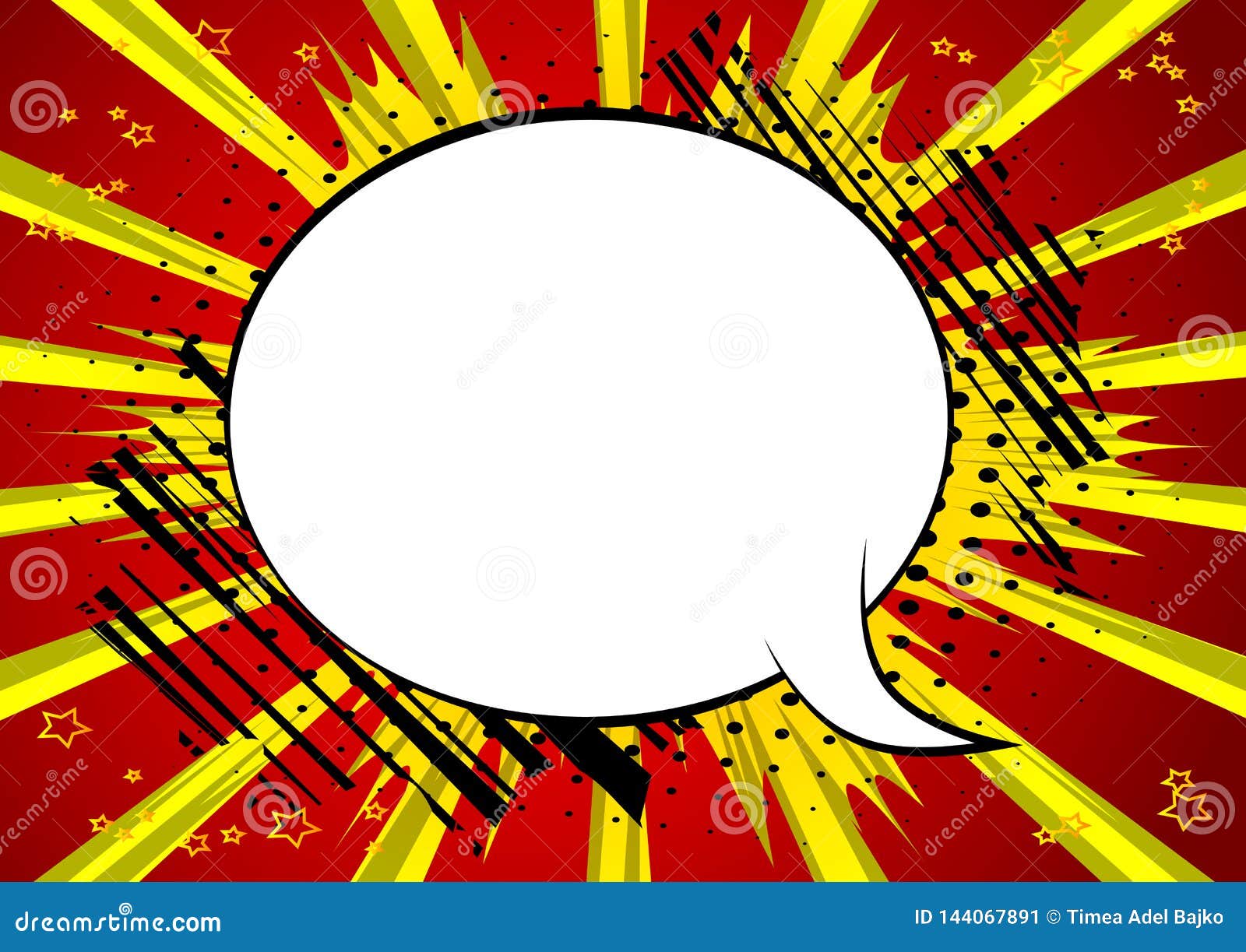 Red Comic Book Background with Big Blank Speech Bubble. Stock Vector ...