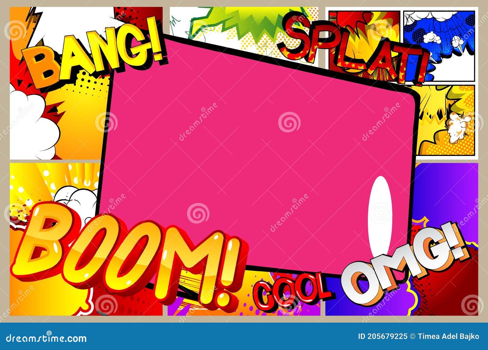 Comic Pop Art Background with Place for Text. Stock Vector ...