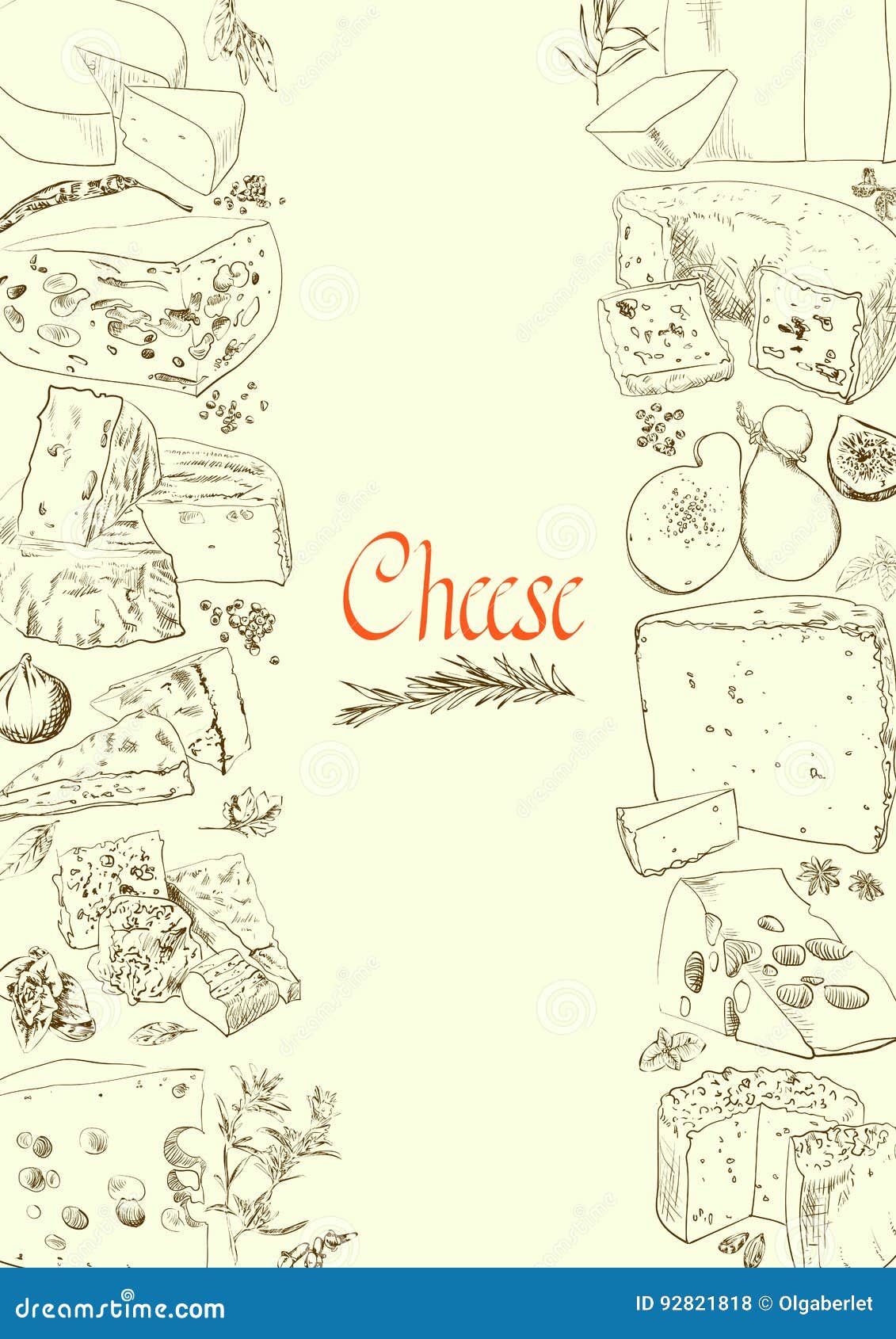 Vector Illustrated Set Cheese Menu. Stock Illustration - Illustration ...