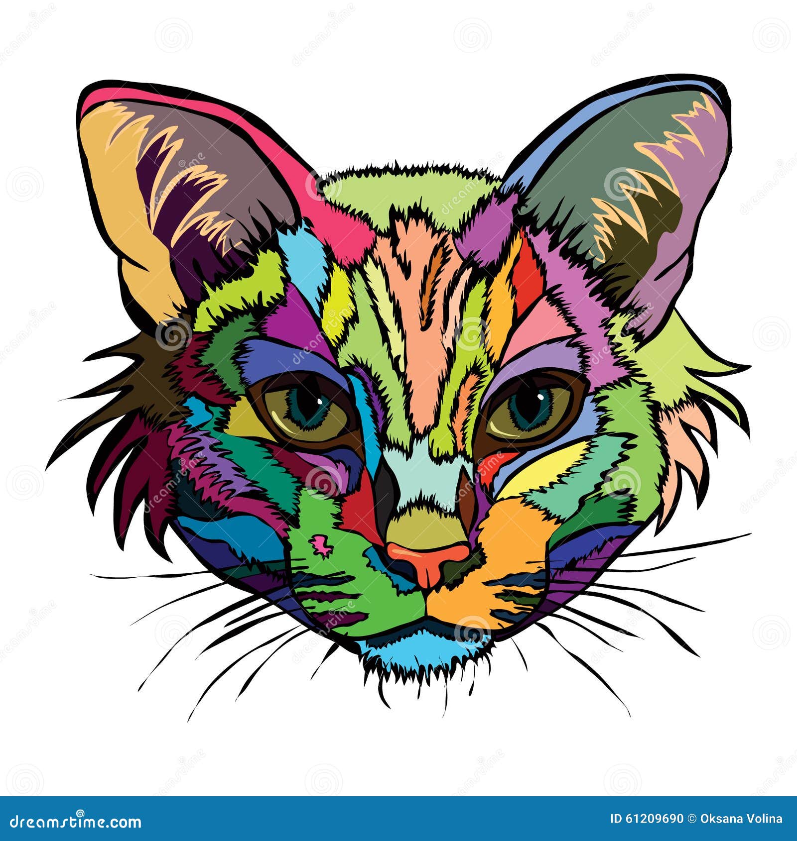 Vector Illustratie Pop-artportret Van Een Kat Vector Illustratie ...