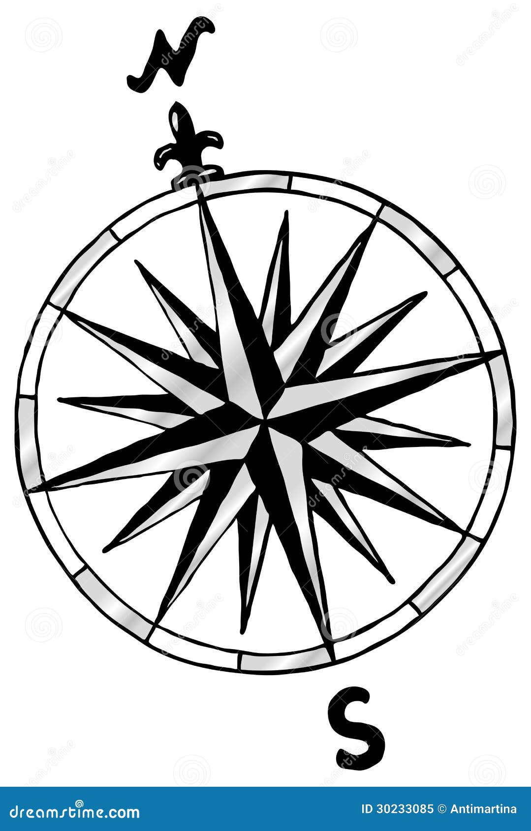 Windroos vector illustratie. Illustration of plan, beeldverhaal - 30233085