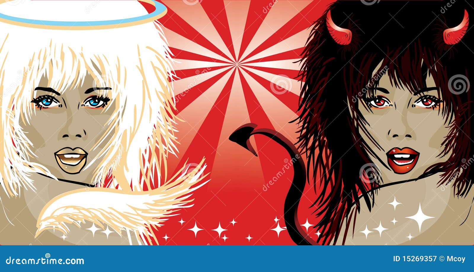 Vector Illustratie Van Engel En Duivel Stock Illustratie - Illustration ...