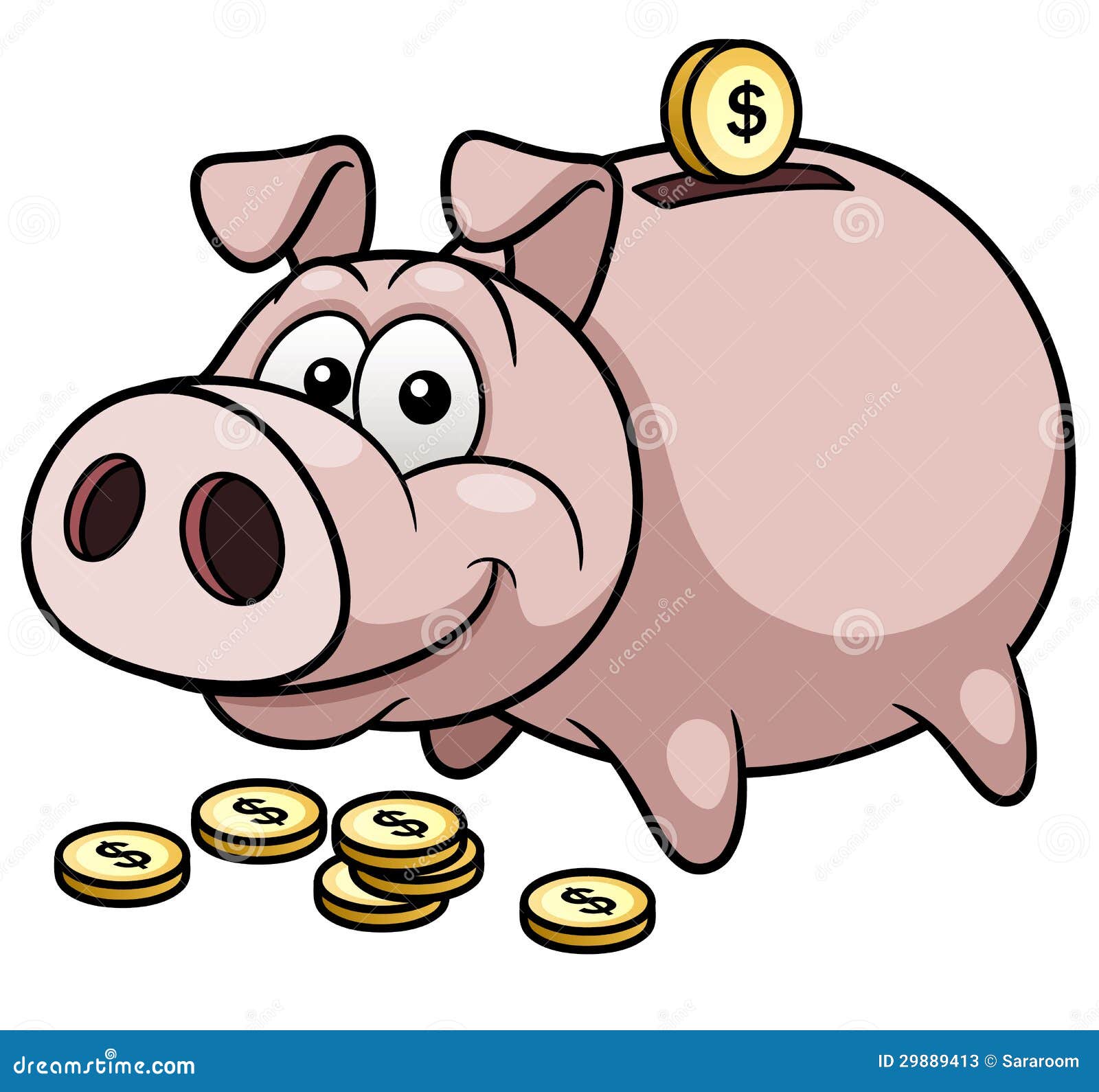 Gelukkig Spaarvarken Stock Foto's - Afbeelding: 29889413