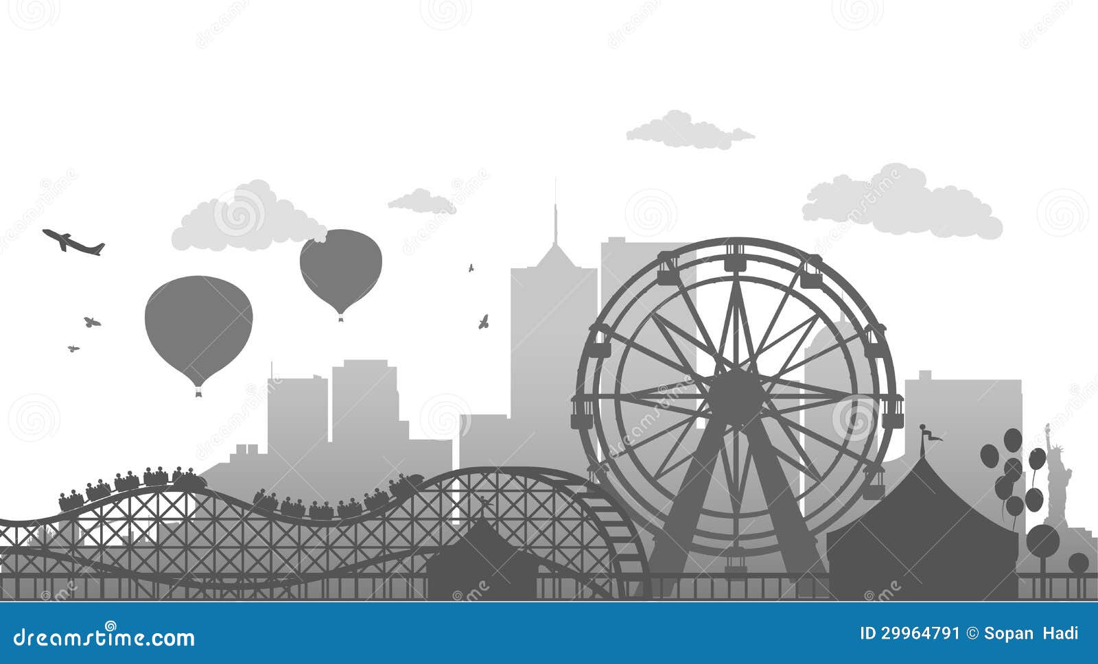 Reuzenrad vector illustratie. Illustration of vermaak - 29964791