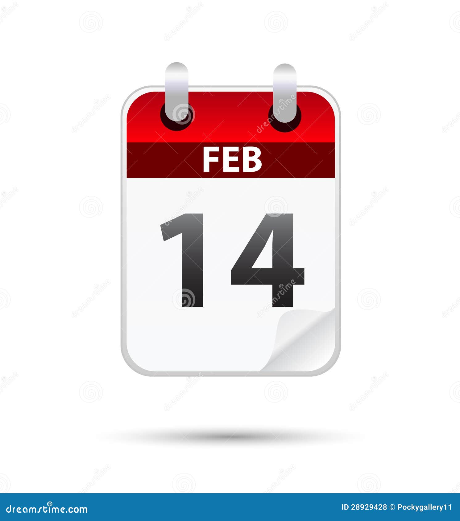 Vector Illustration of 14th February Date Stock Vector - Illustration ...